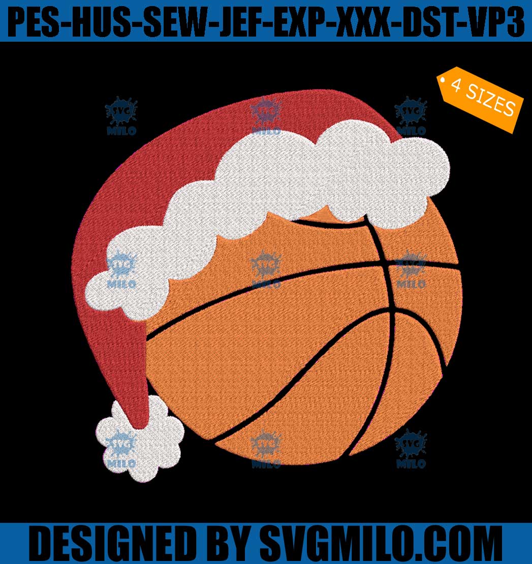 Basketball-With-Santa-Hat-Embroidery-Design_-Basketball-Xmas-Embroidery ...