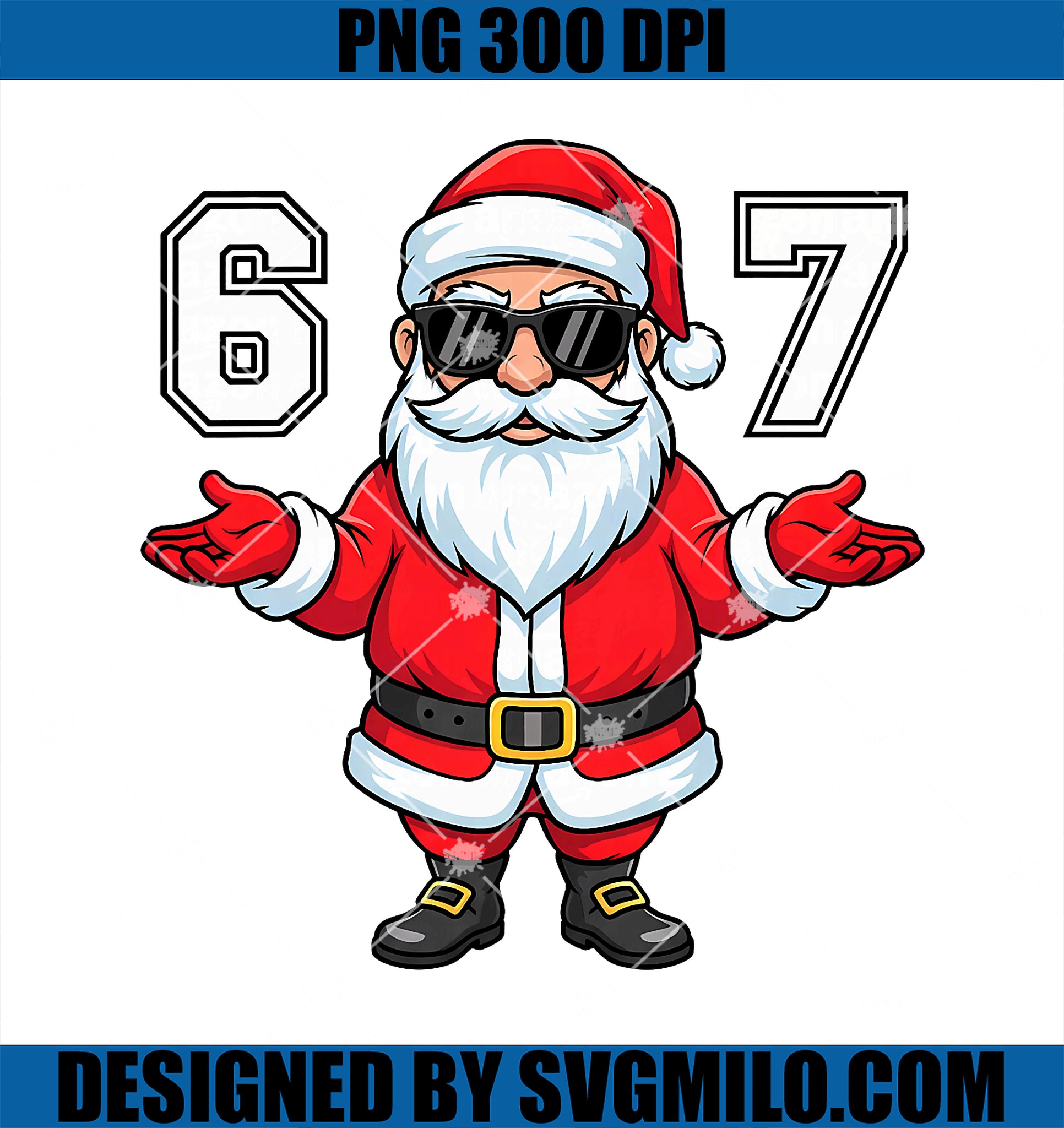 67 Meme Six Seven 6 7 PNG, Funny Santa Matching Xmas 67 Christmas PNG