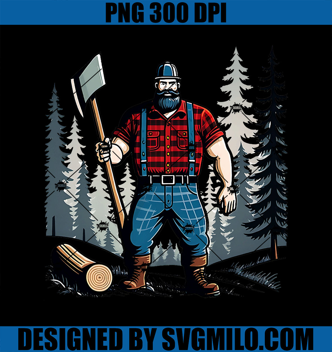 AmericanLumberjackFolkHeroPaulBunyanChoppingWoodPNG ...