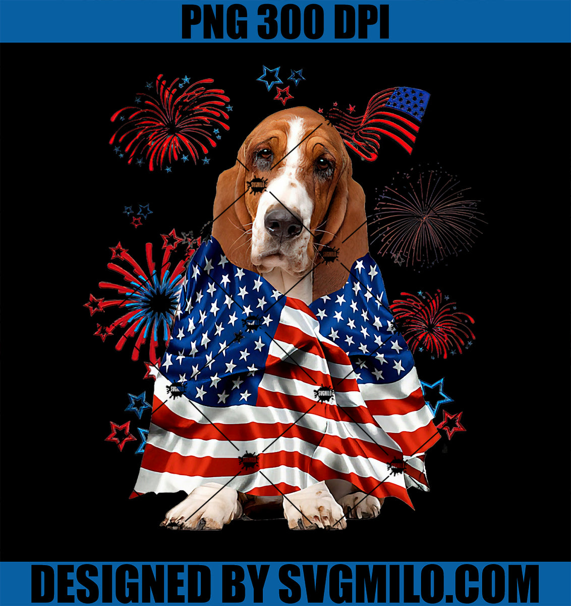 Basset_Hound_Dog_American_PNG_USA_Flag_4th_of_July_Dog_Lover_PNG_copy ...
