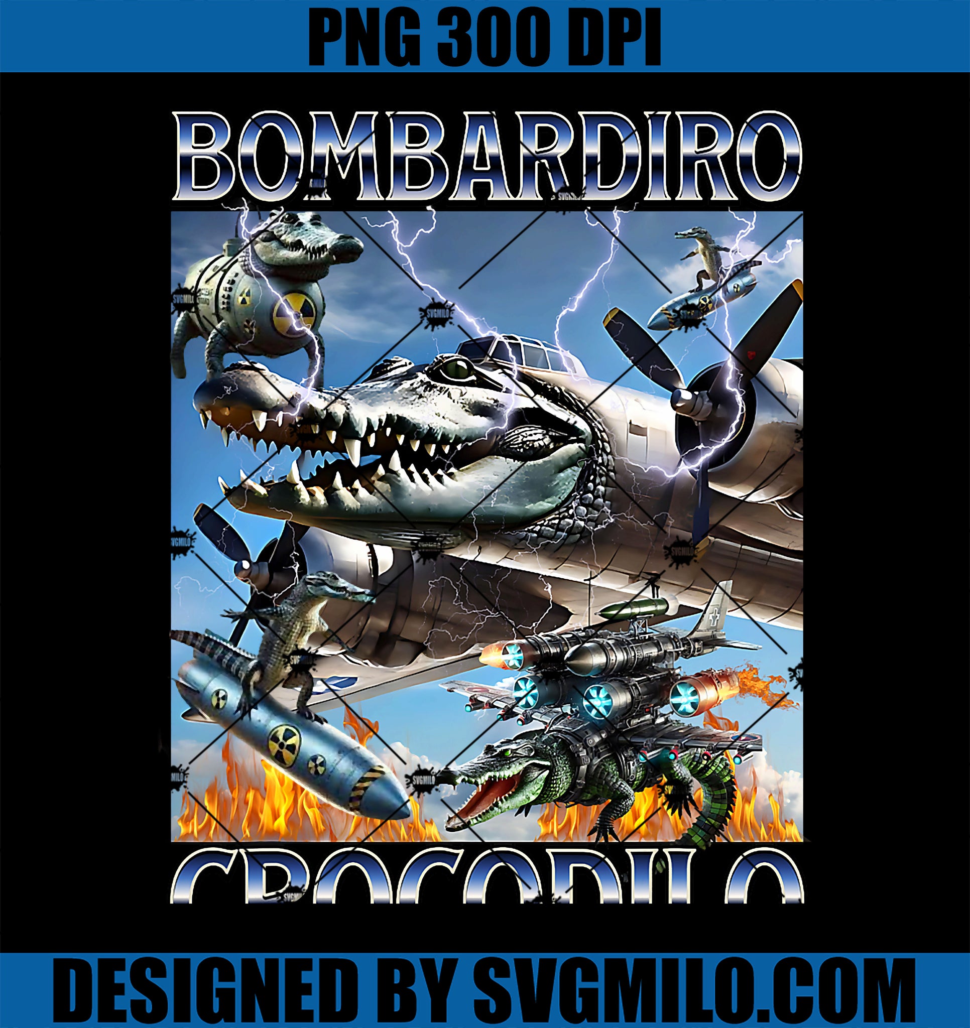 Bombardiro Crocodilo PNG, Italian Brainrot Meme PNG