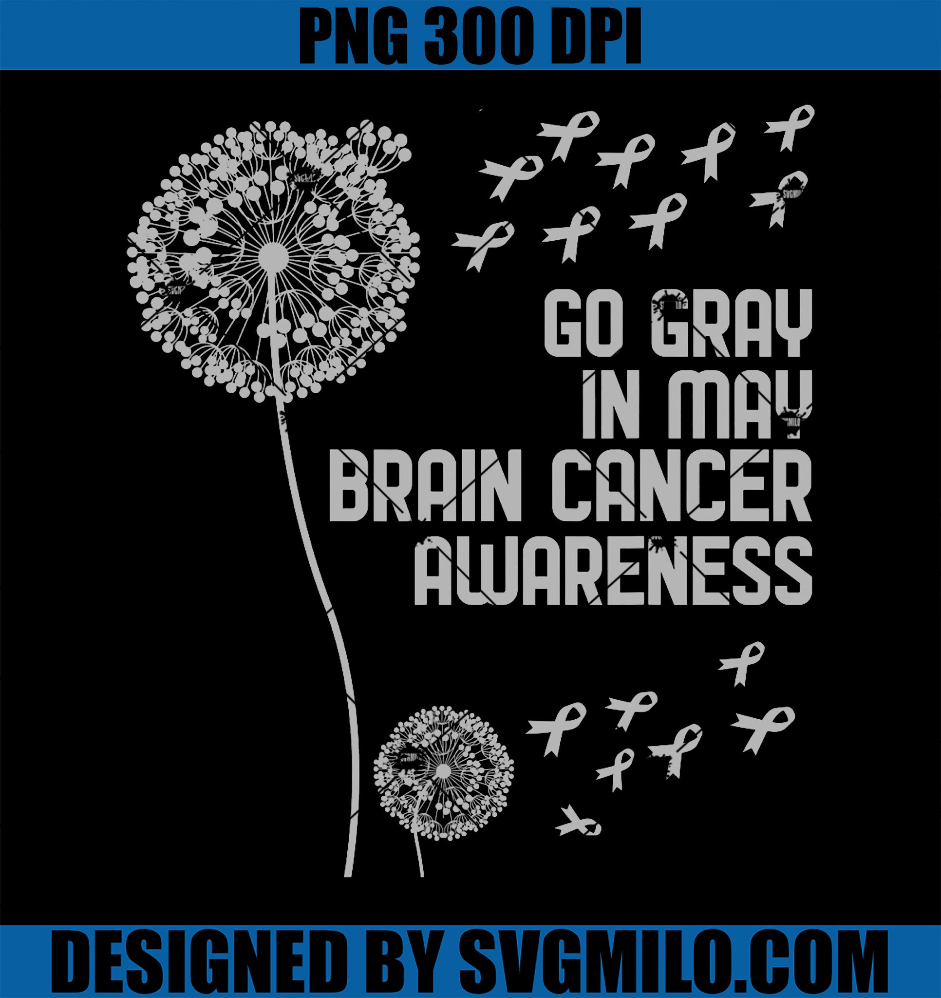 Brain Cancer Awareness PNG, Wear Gray Fight Brain Cancer PNG