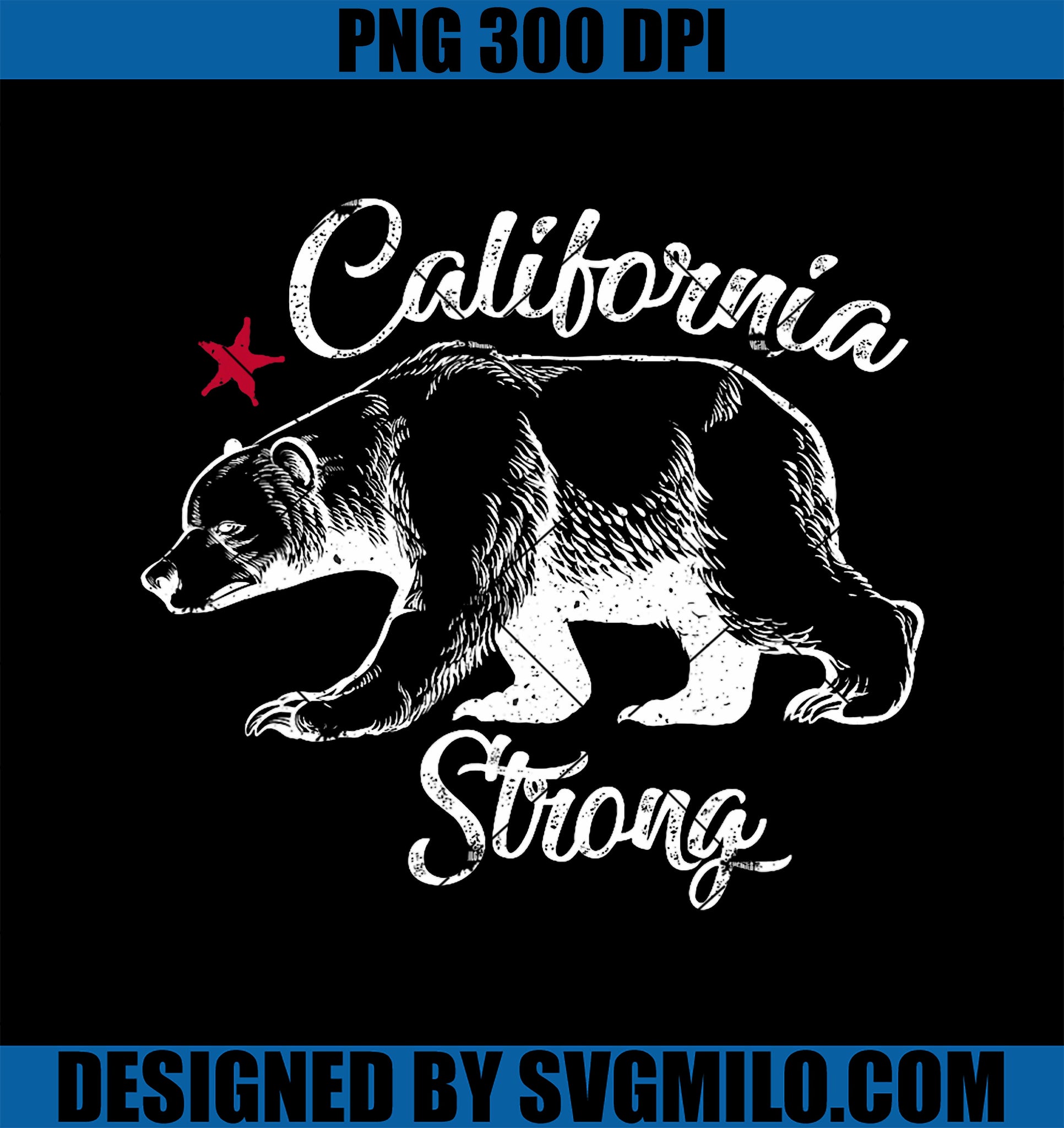 California Strong Grizzly Bear PNG