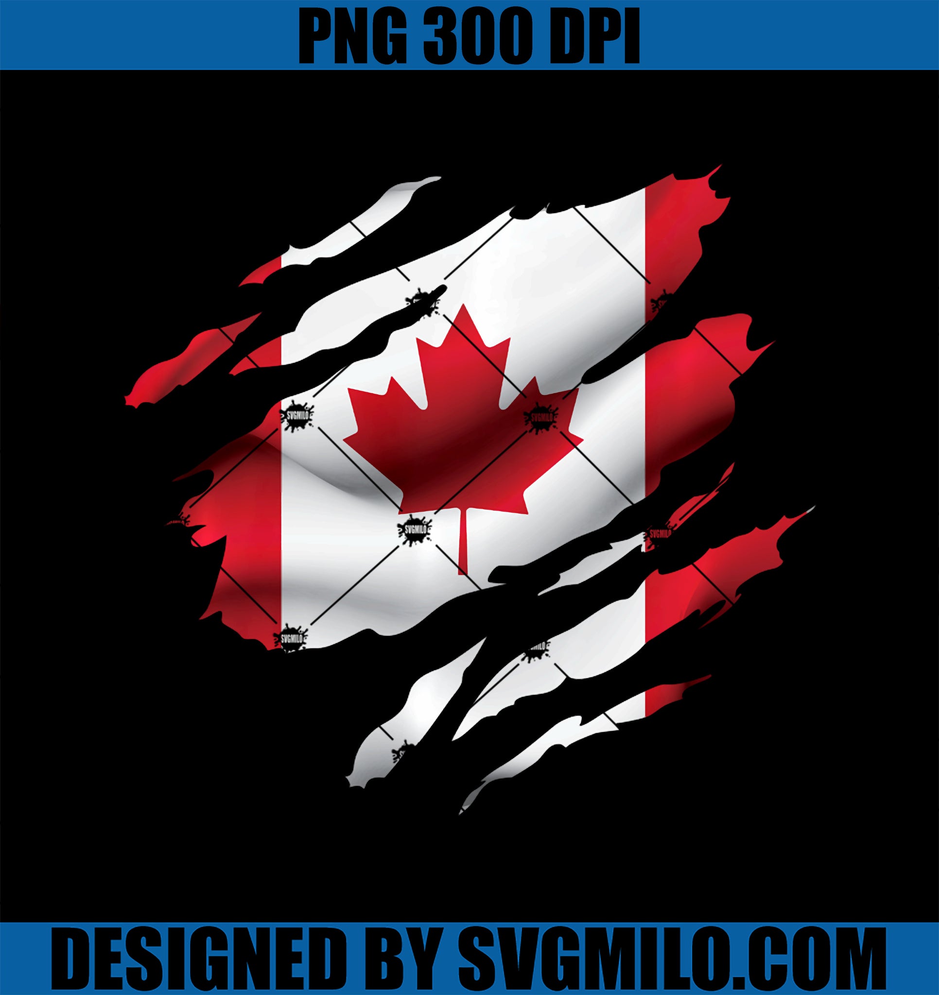 Canada PNG, Ripped Flag Design PNG