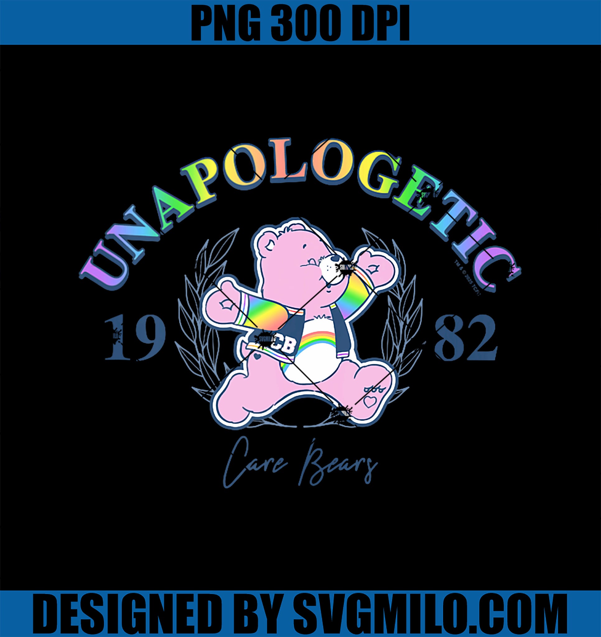 Care Bears Pride Unapologetic Since 1982 Retro PNG, Rainbow Logo PNG
