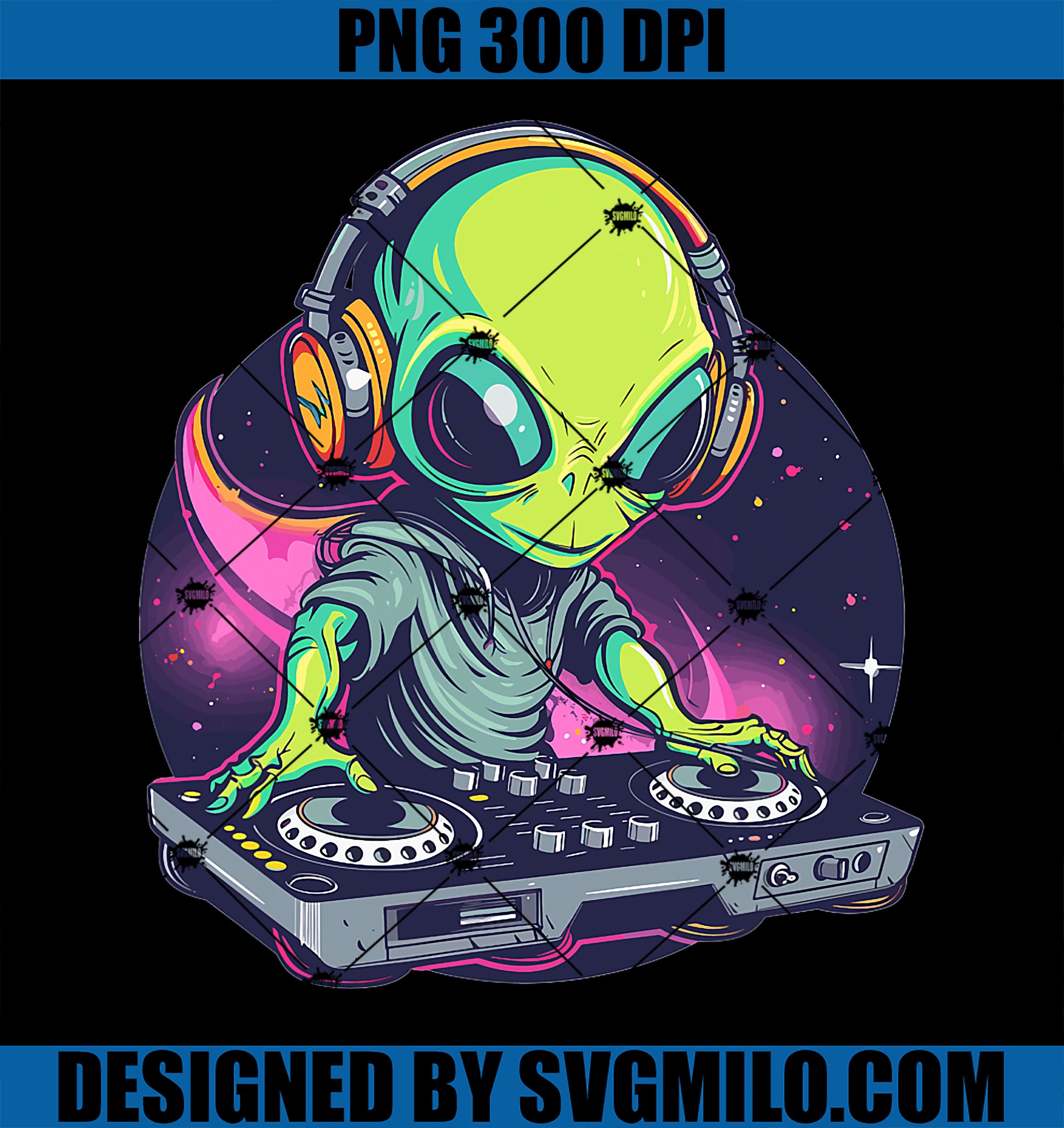 Cartoon PNG, Alien DJ PNG