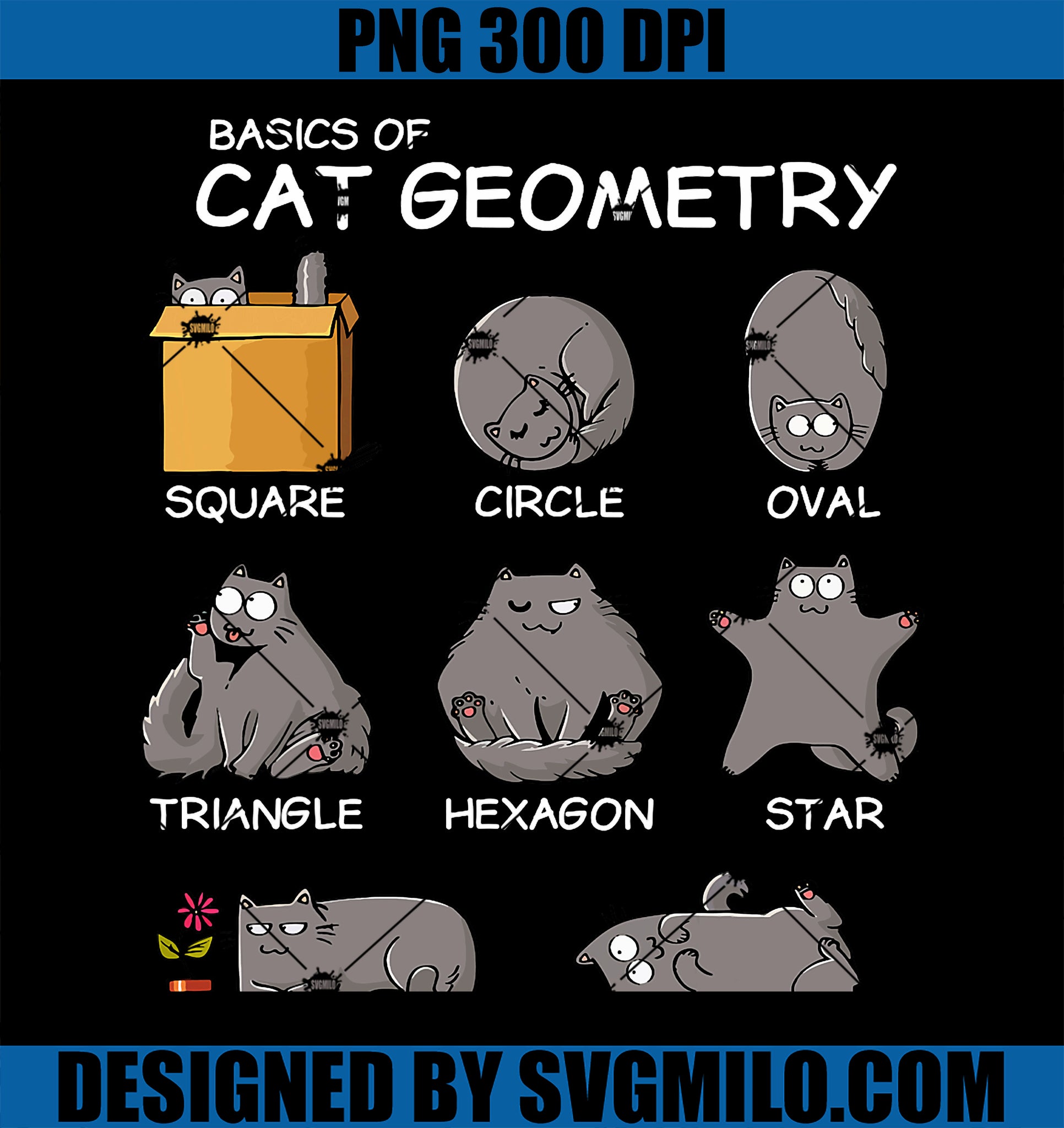 Cat Geometry Math PNG, Funny Cat Gifts For Cat Dad, Cat Mom PNG