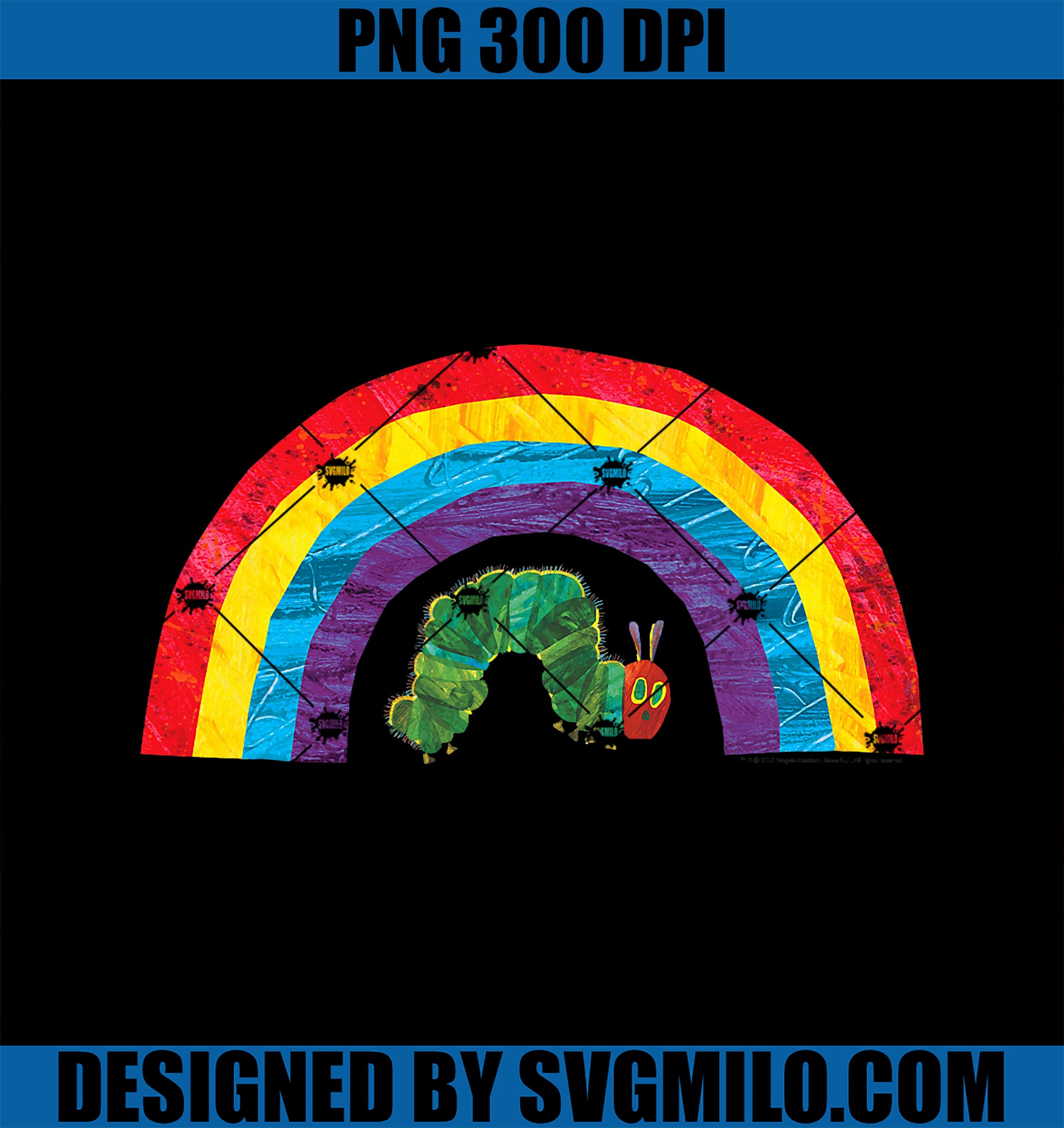 Caterpillar PNG, With Rainbow PNG