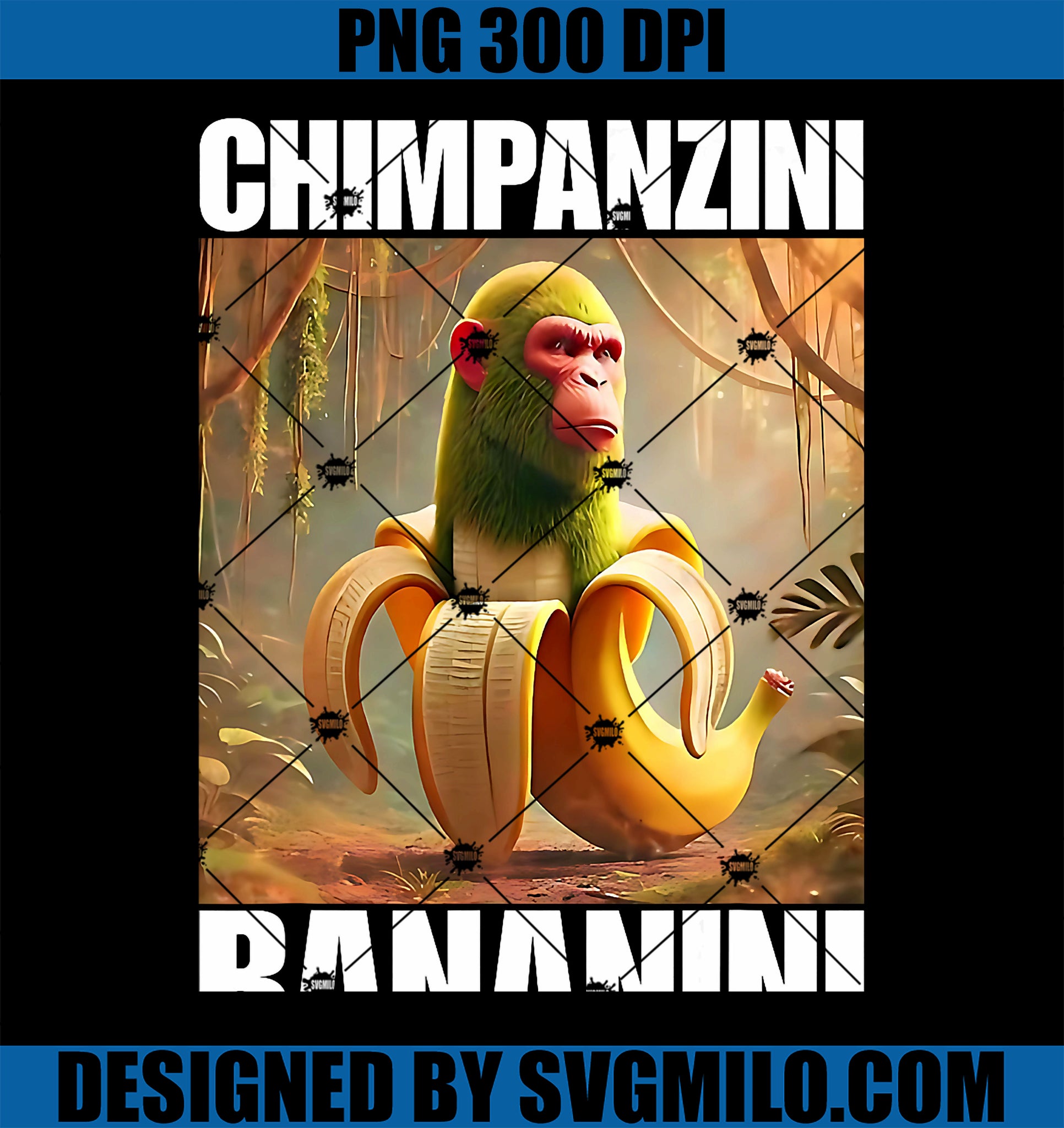 Chimpanzini Bananini PNG, Italian Brainrot Meme PNG