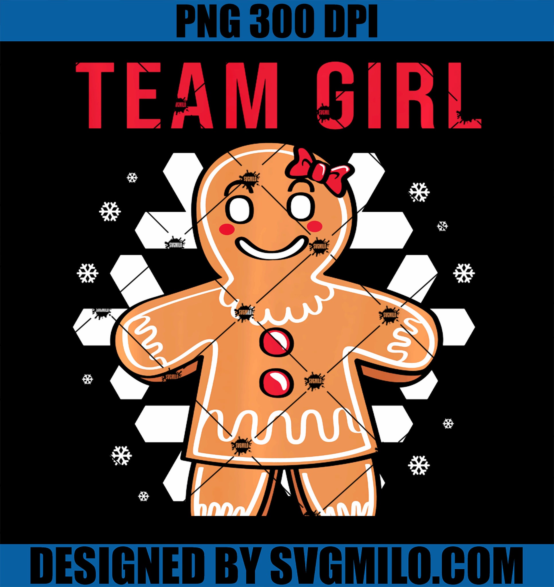 Christmas Gender Reveal Gingerbread Team Girl PNG