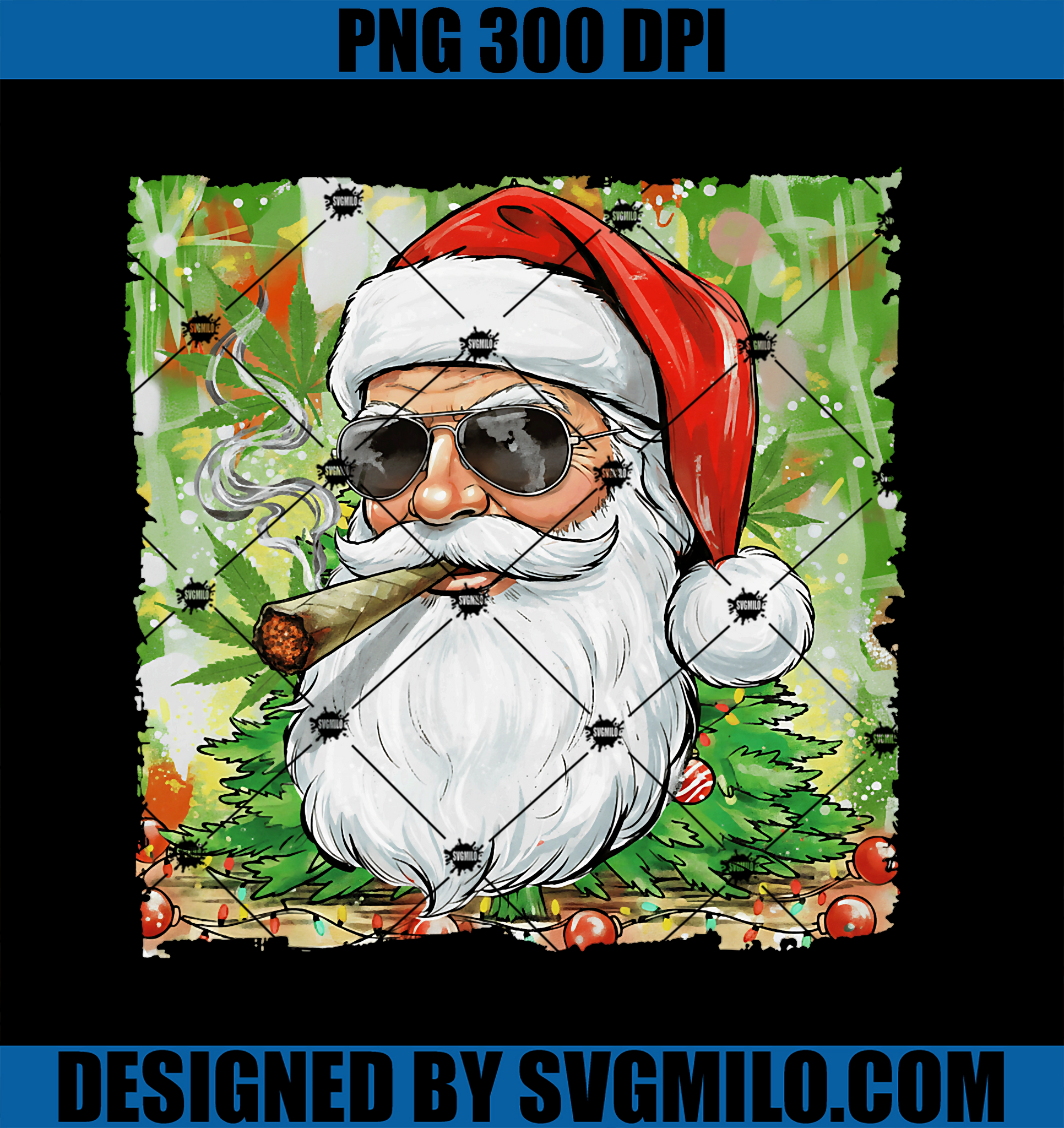 Christmas Santa Smoking Weed Cannabis 420 PNG, Marijuana Stoner PNG