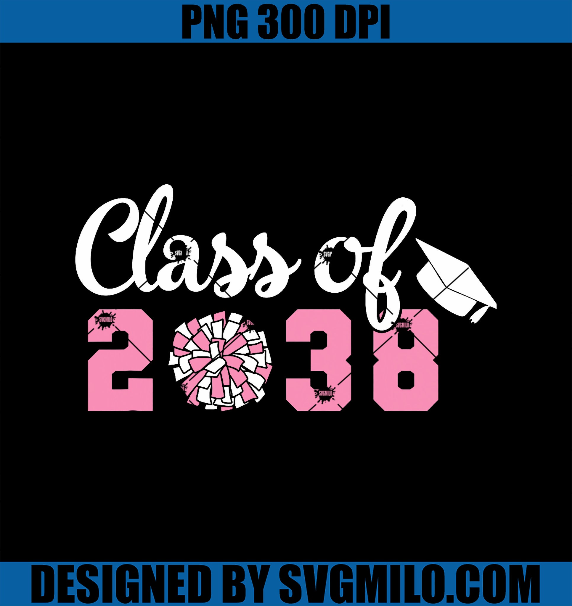 Class Of 2038 PNG, Cheerleading Kindergarten To Graduation PNG