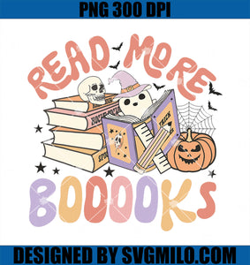 Cute Booooks Ghost Read More Books PNG, Funny Teacher Halloween PNG