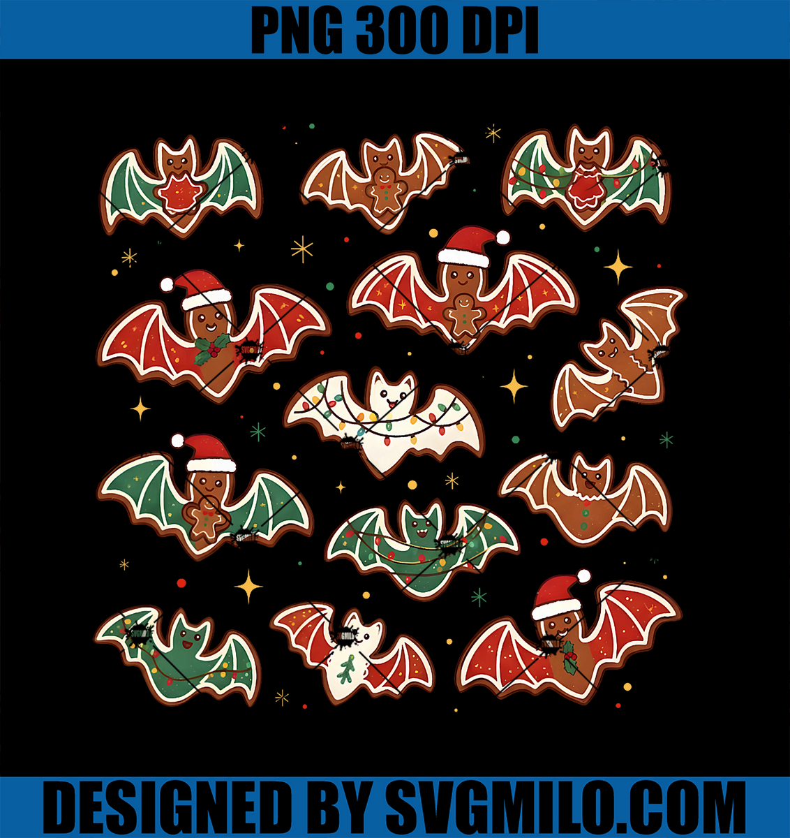 CuteGingerbreadBatsSpookyPNG_ChristmasCookieMerryBatmasPNGcopy ...