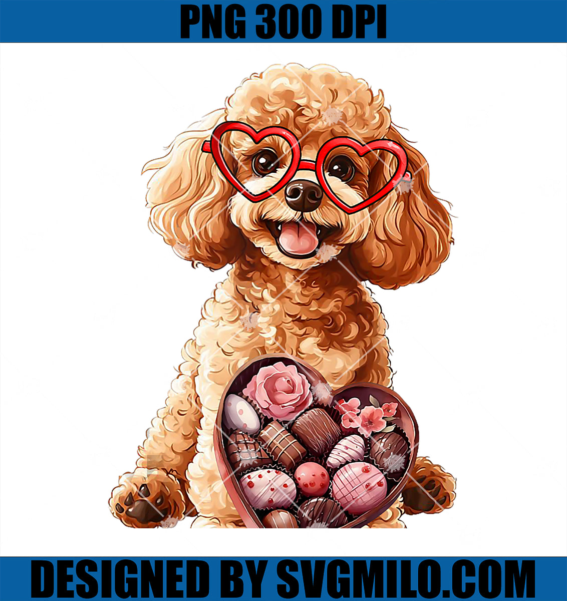 CutePoodleRedHeartGlassesandChocolateValentinesDayPNGcopy_1200x1200.jpg ...