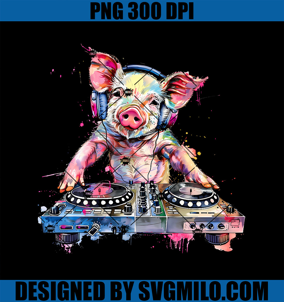 DJPigTurntableDJPigDanceMusicPNG_BeatmakerHouseTechnoPNGcopy_1200x1200 ...