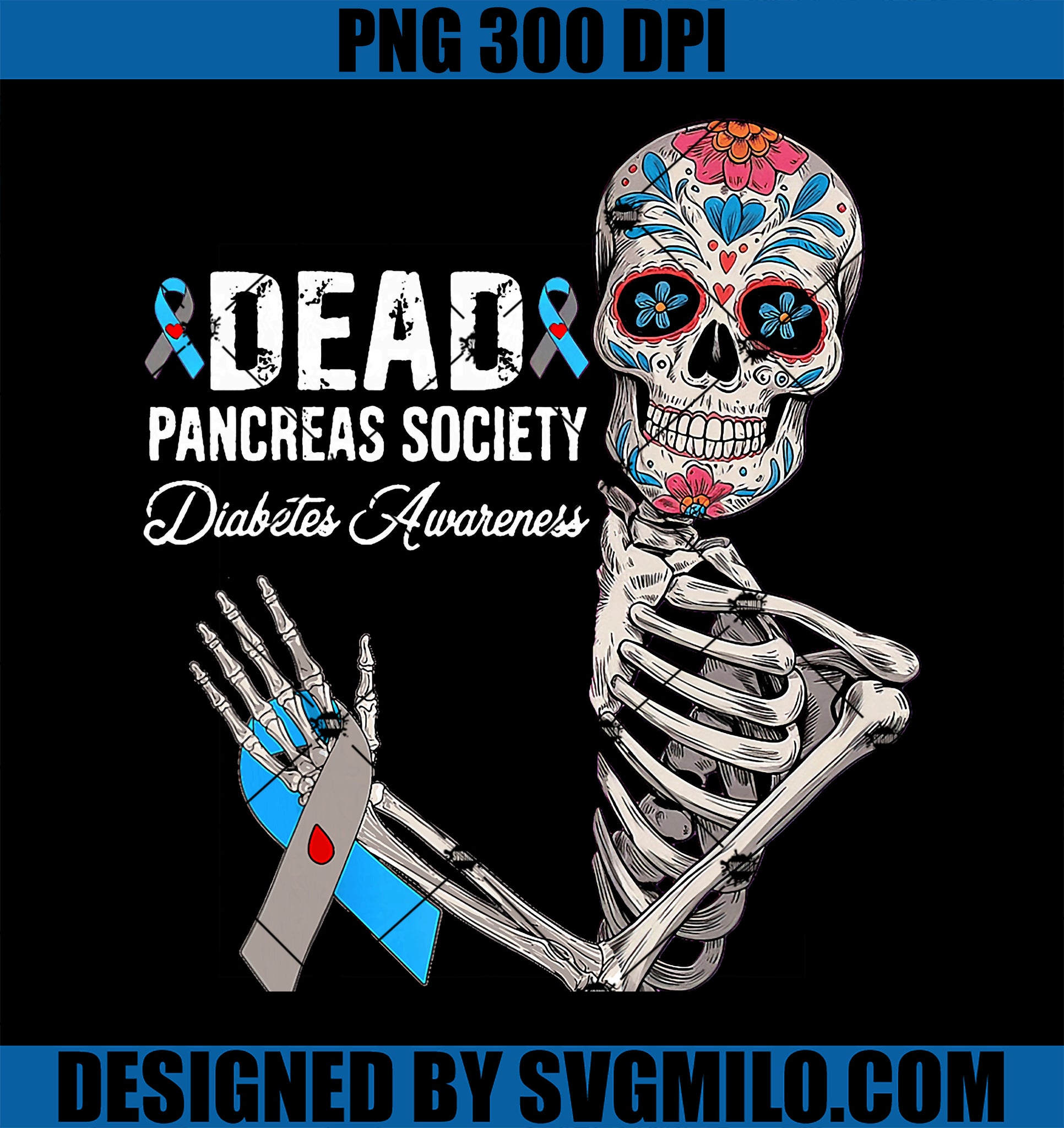 Dead Pancreas Society Diabetes Awareness Day PNG, Sugar Skeleton PNG