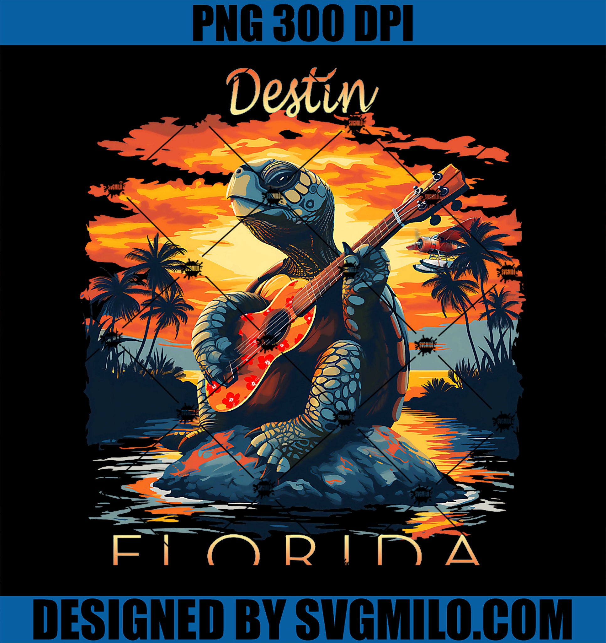 Destin Florida PNG, Vacation Turtle PNG