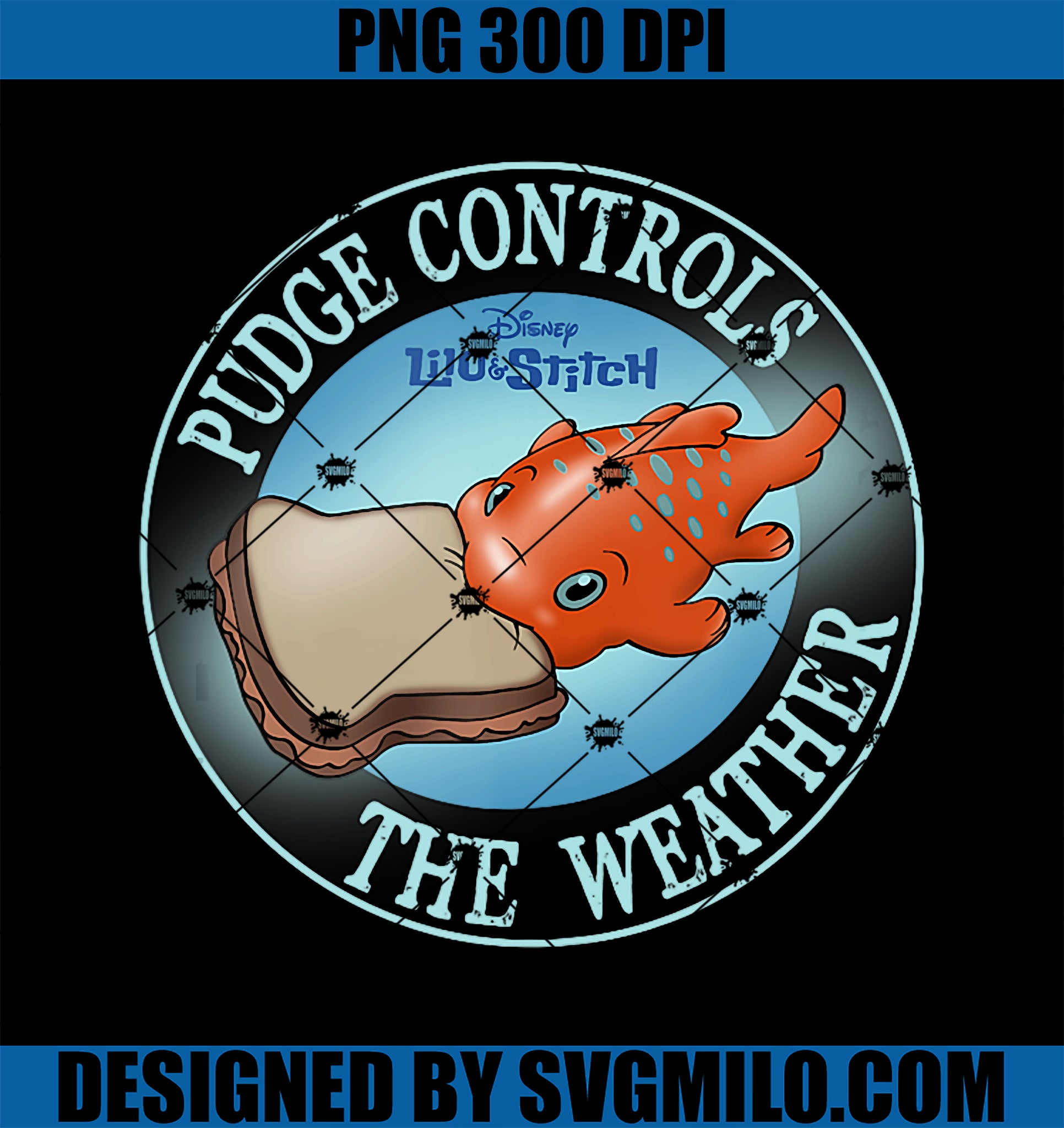 Disney Lilo & Stitch PNG, Pudge Controls The Weather Poster PNG
