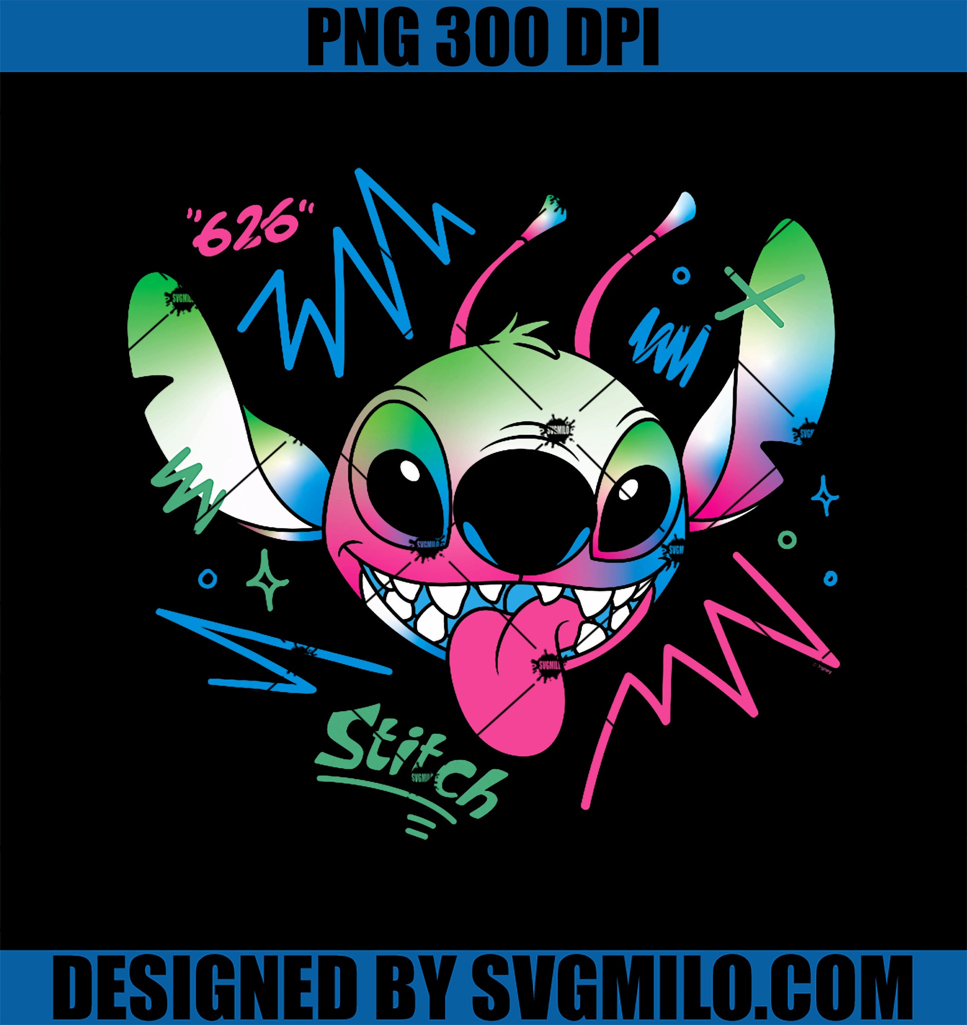 Disney Stitch Electric Alien PNG, Experiment 626 Wild Freestyle PNG