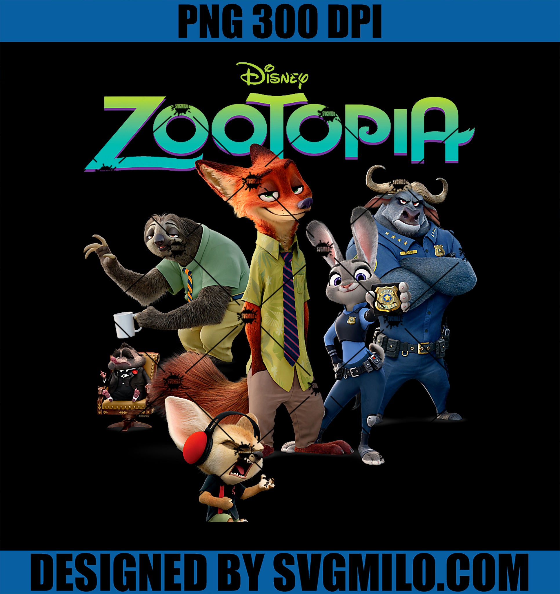 Disney Zootopia PNG, Character Group And Logo PNG