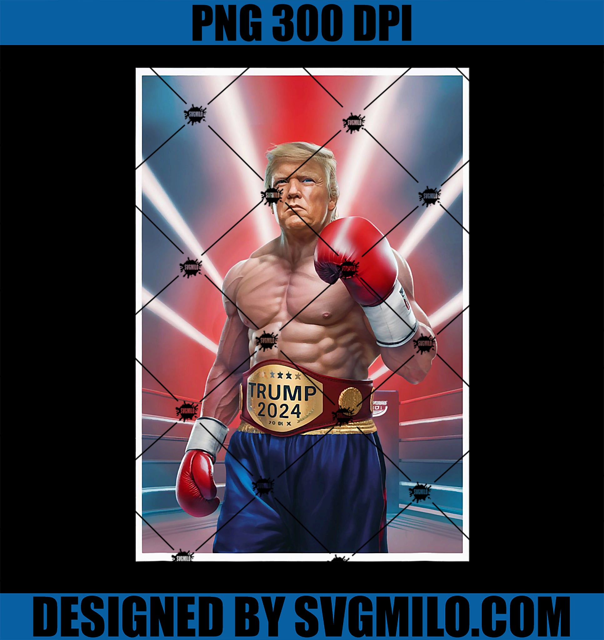 Donald Trump 2024 Election PNG, Fighter Boxing Gloves Fight PNG