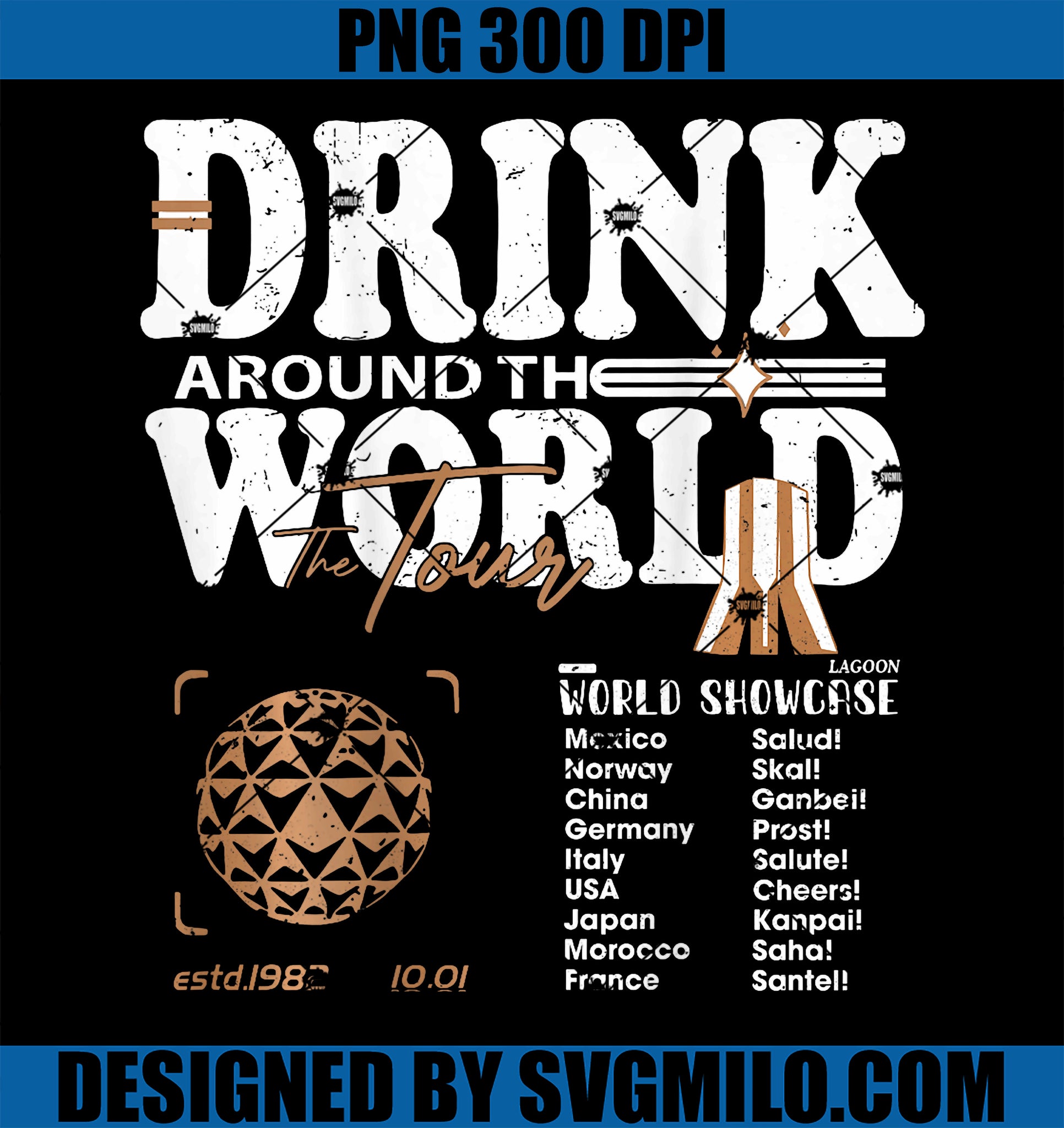 Drinking Around The World PNG, Epcot Drinking World Showcase Team PNG