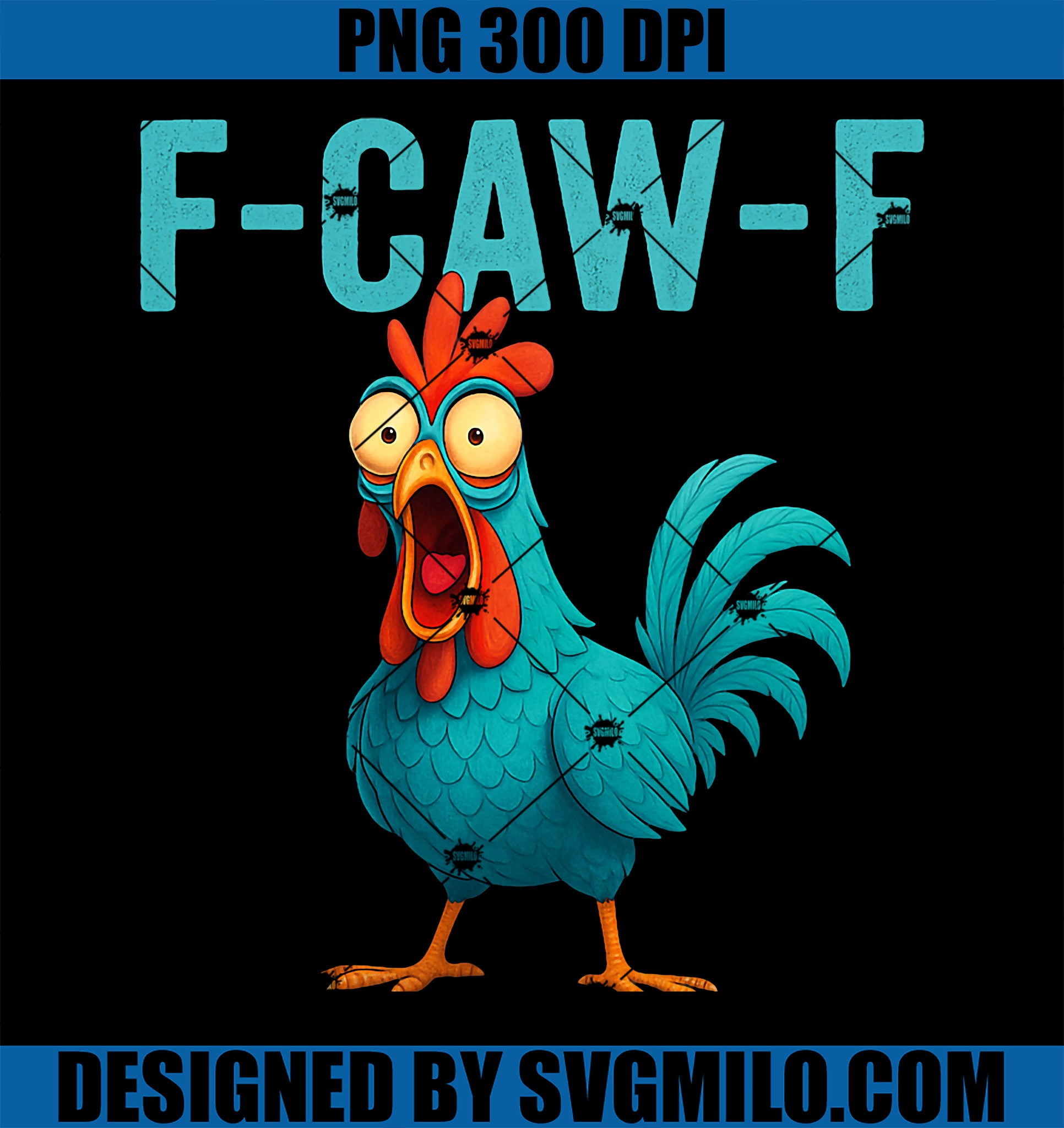F-CAW-F Funny PNG, Rooster Chicken Farm Animal Humor Bird Lovers PNG