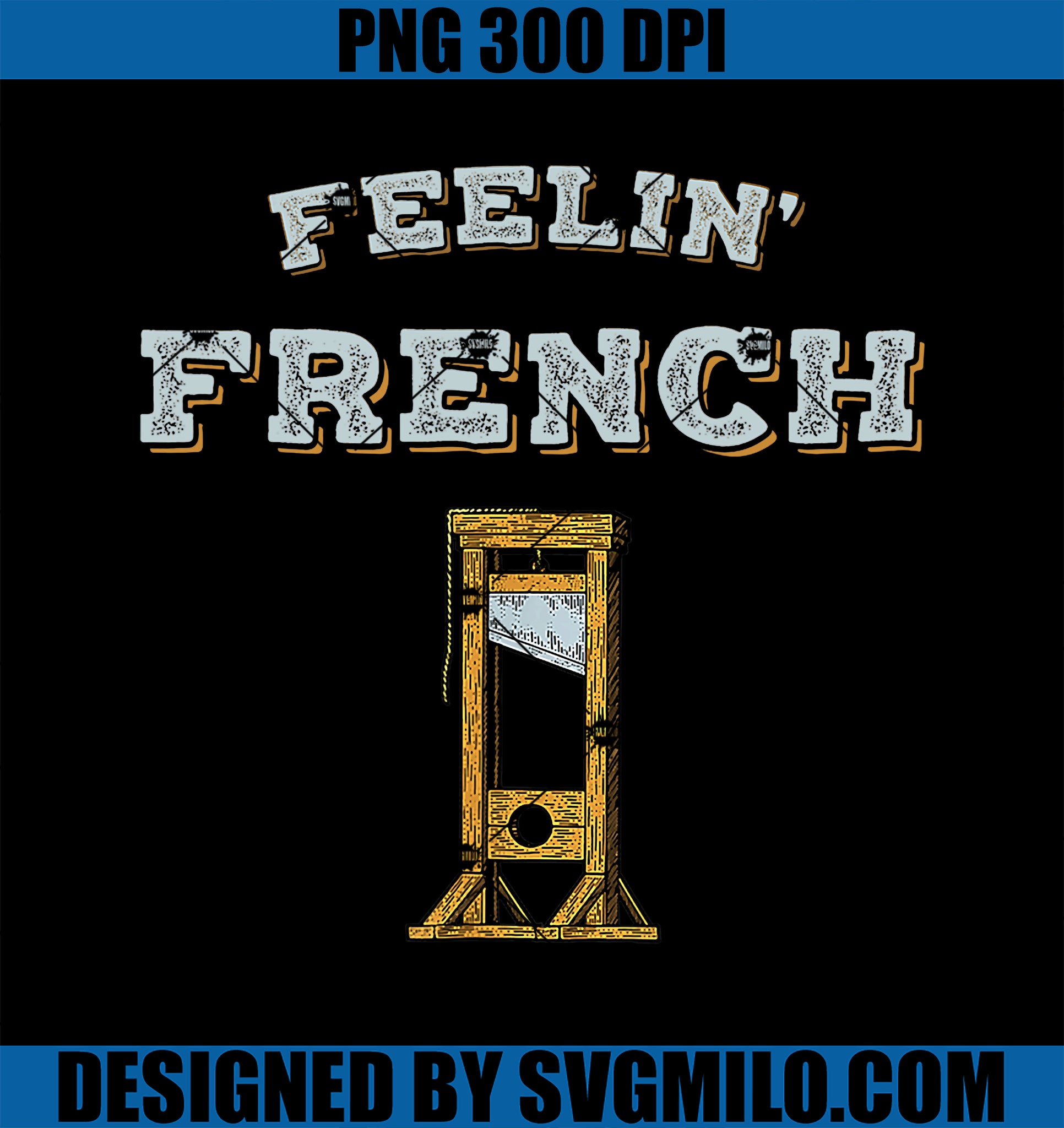 Feeling French PNG, Vintage Guillotine PNG