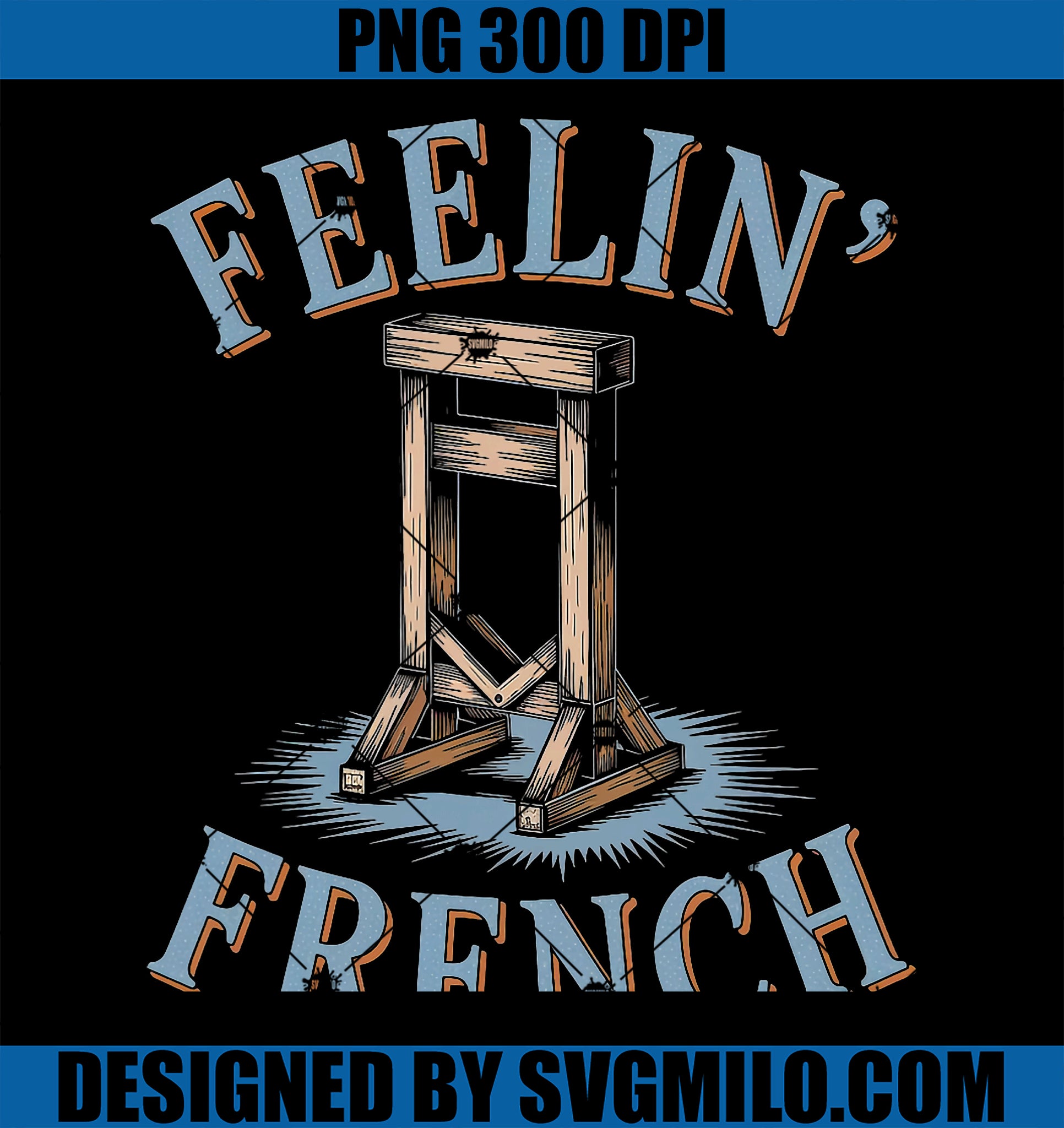 Feeling French PNG, Vintage Guillotine PNG