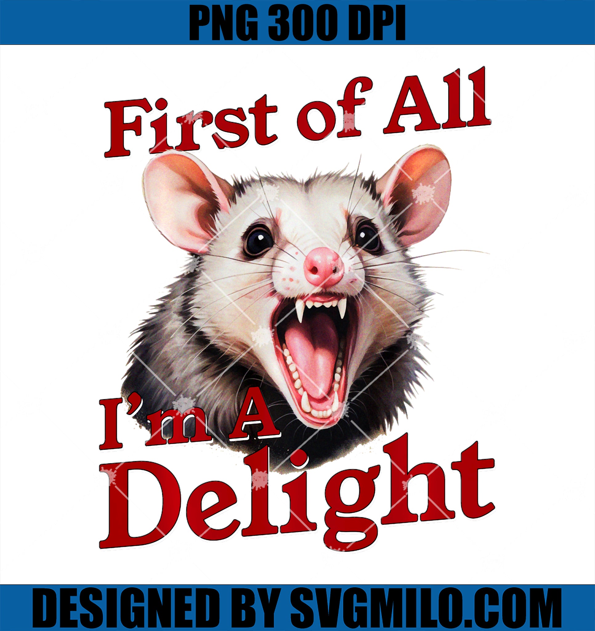 First of All, I'm a Delight PNG, Sarcastic Quote Meme Possum PNG