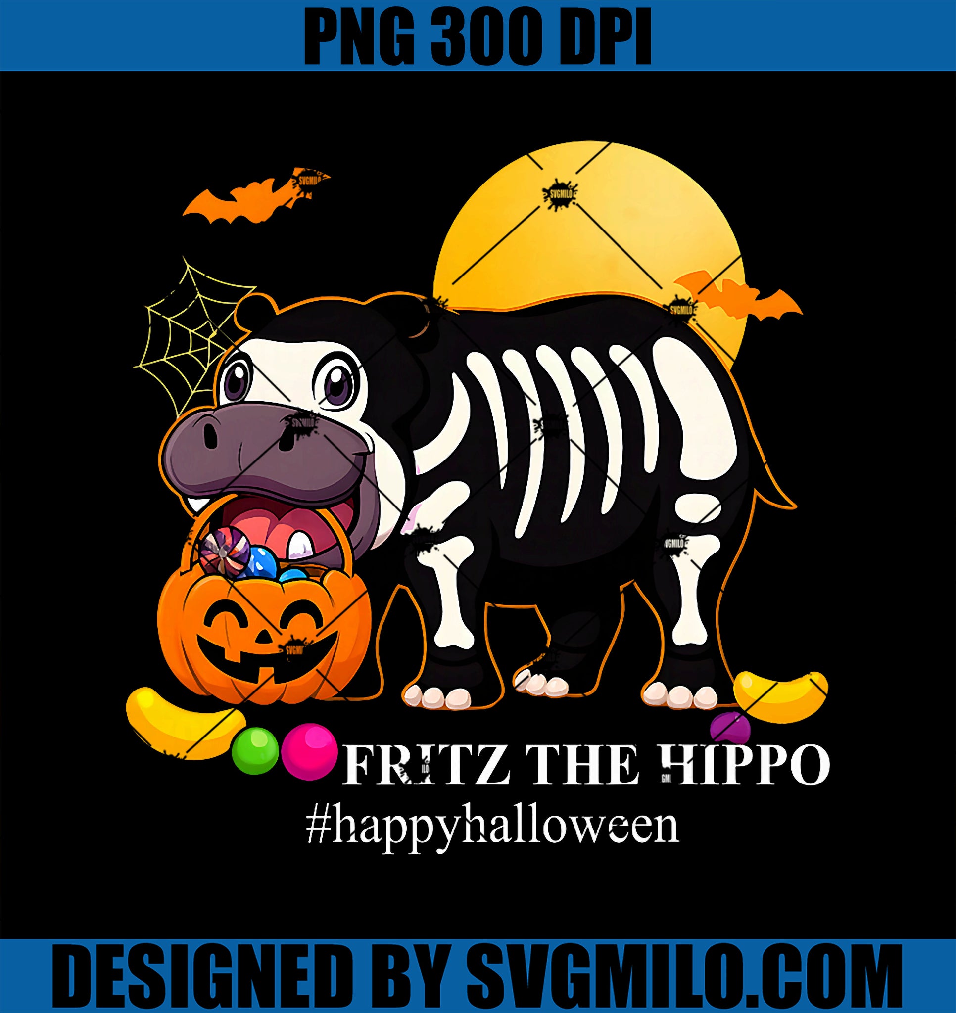 Fritz The Hippo PNG, Halloween PNG