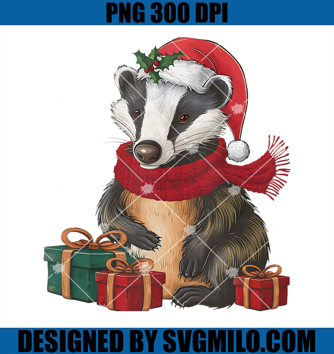 FunnyBadgerLoverXmasHolidaySantaBadgerChristmasPNGcopy_1200x1200.jpg?v ...