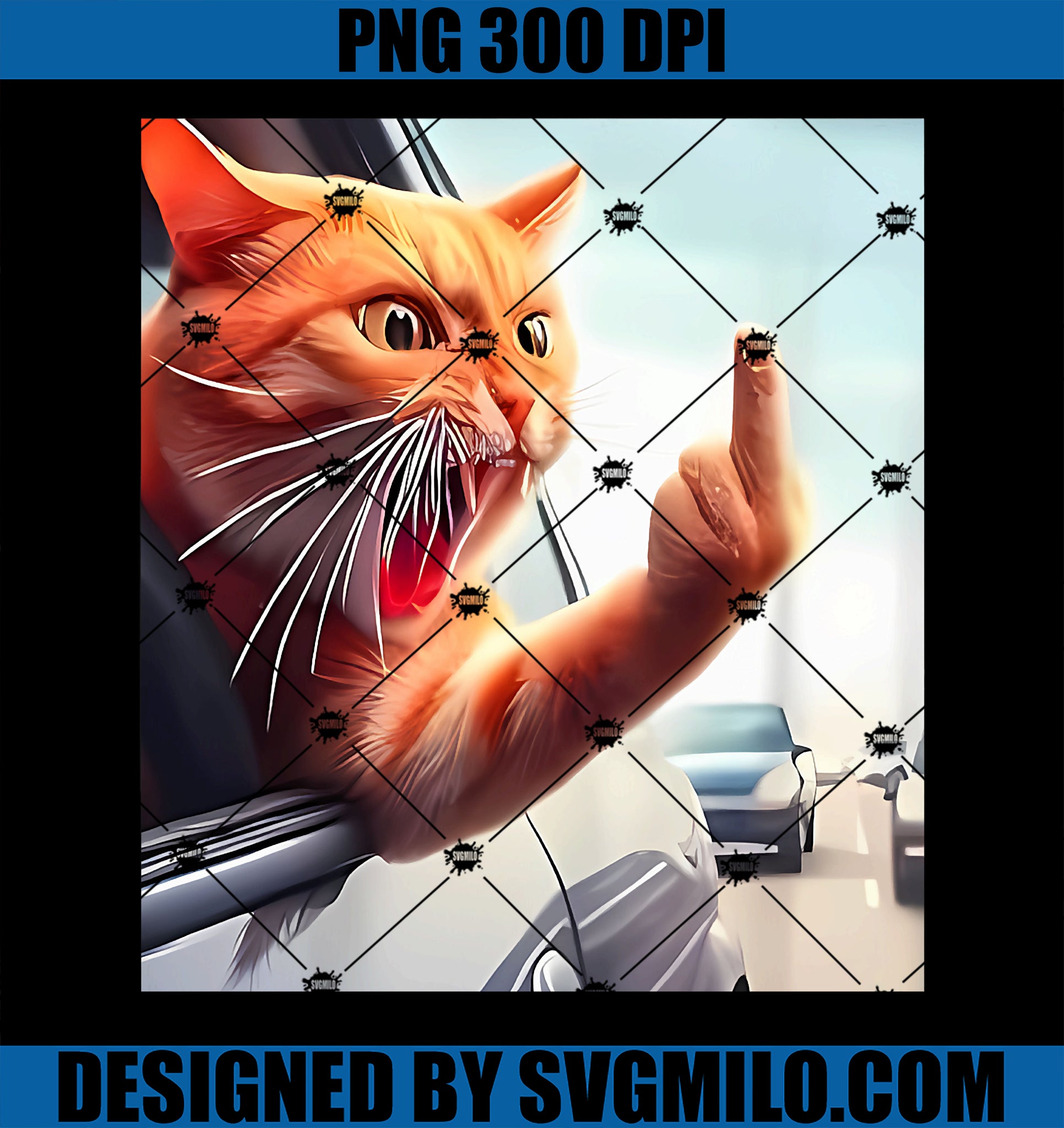 Funny Cat Middle Finger Hilarious PNG, Cat In The Car Cats Lover PNG