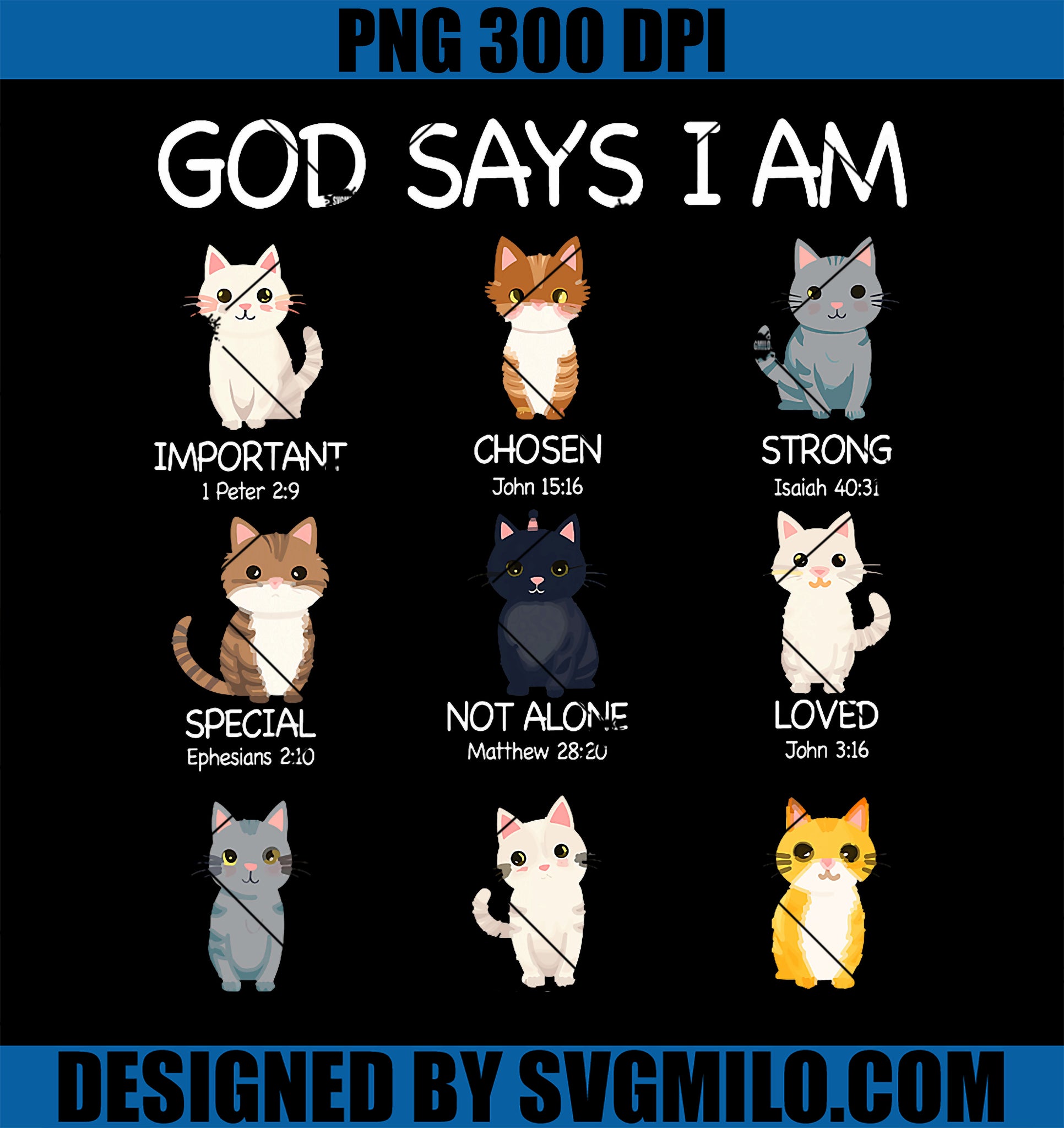 Funny Cat PNG, God Says I Am Christian Cat Lover PNG