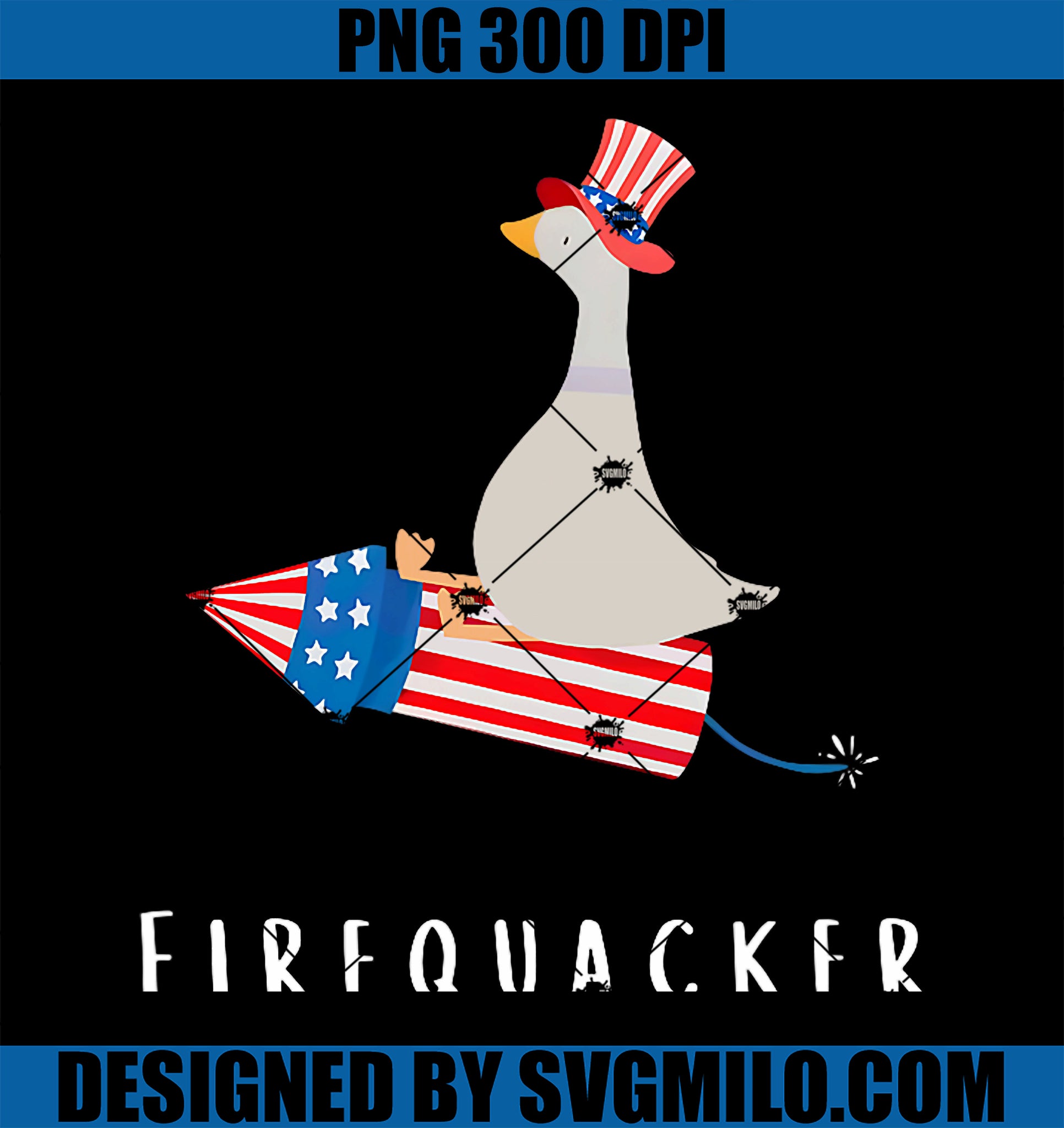 Funny Goose Fourth Of July PNG, Firequacker Independence Day PNG