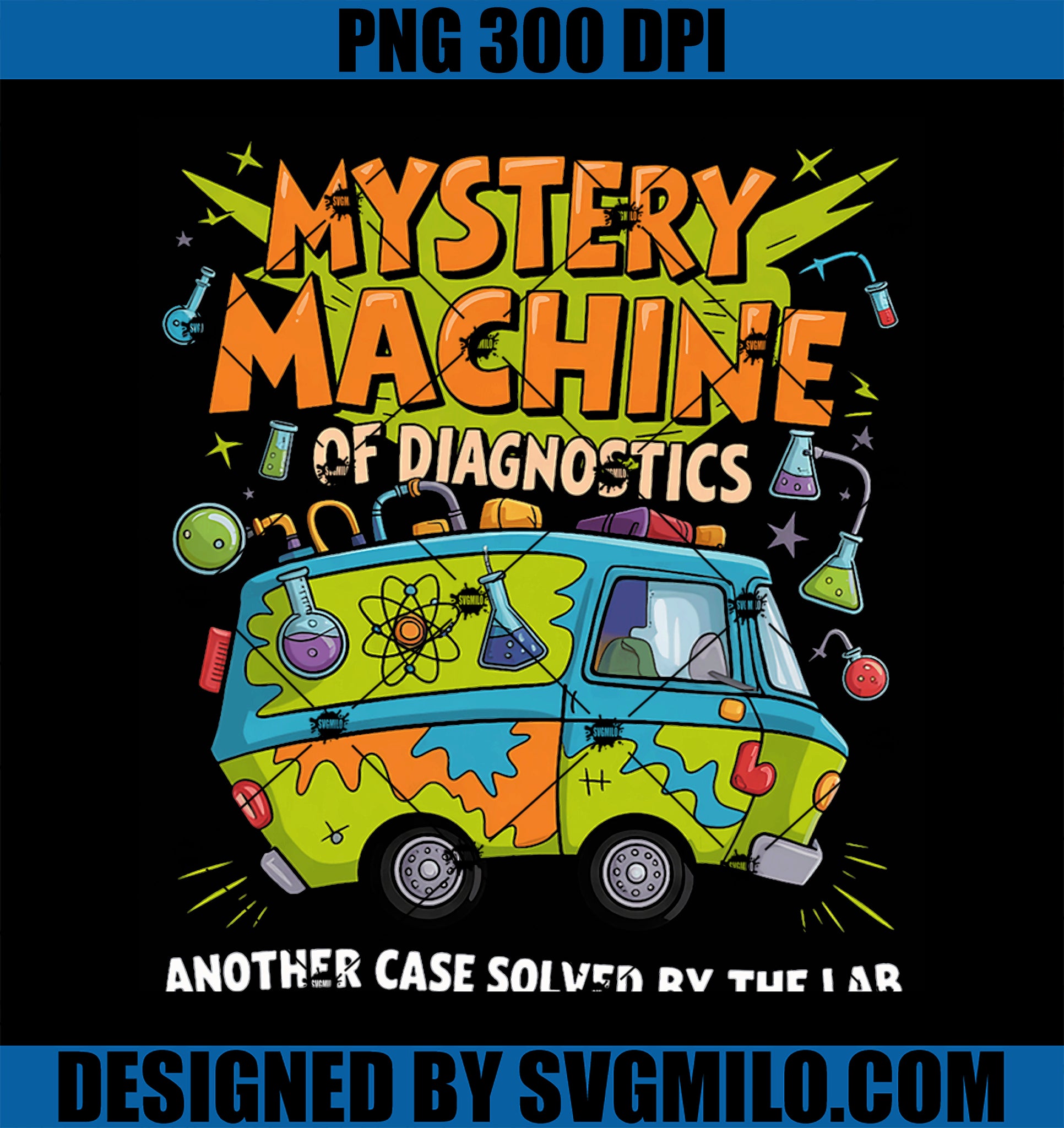 Funny Lab Week 2025 PNG, Retro Mystery Machine Of Diagnostics PNG