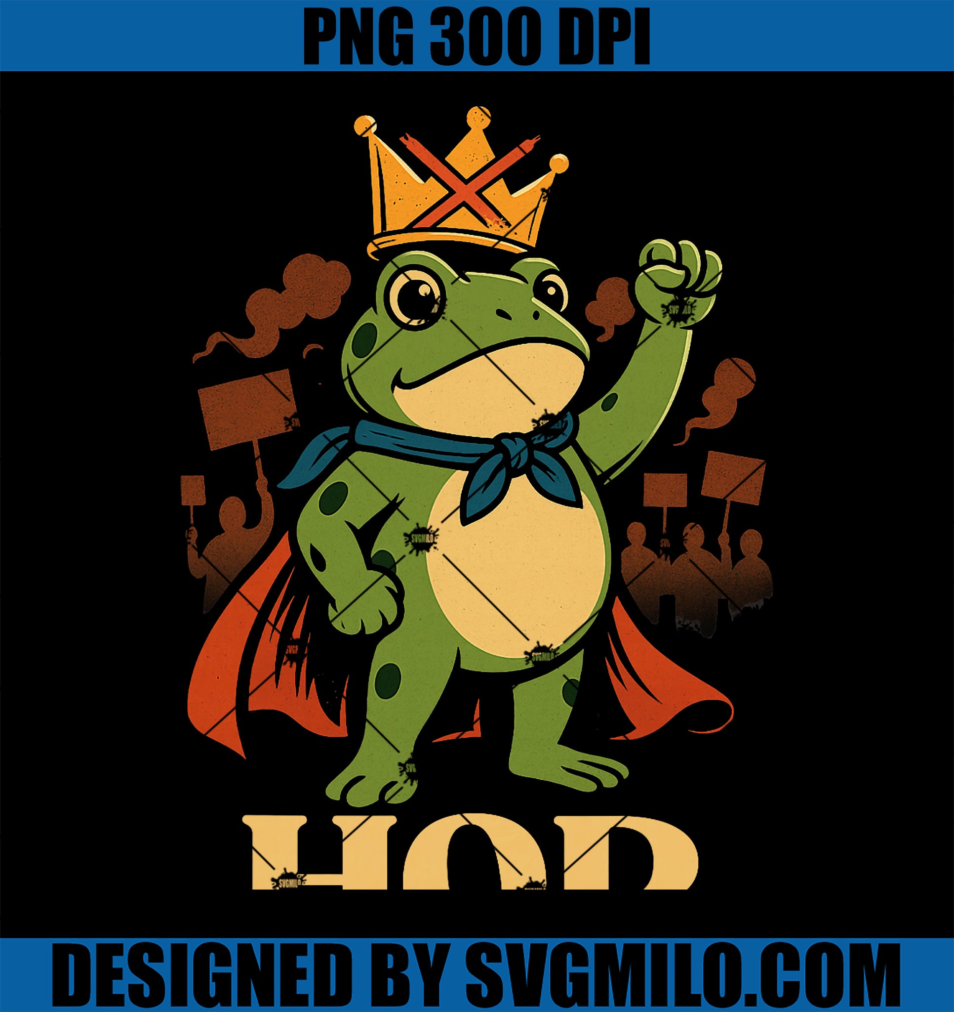Funny Portland Frog Hop PNG, Protest Resist Frog No Kings Toad PNG