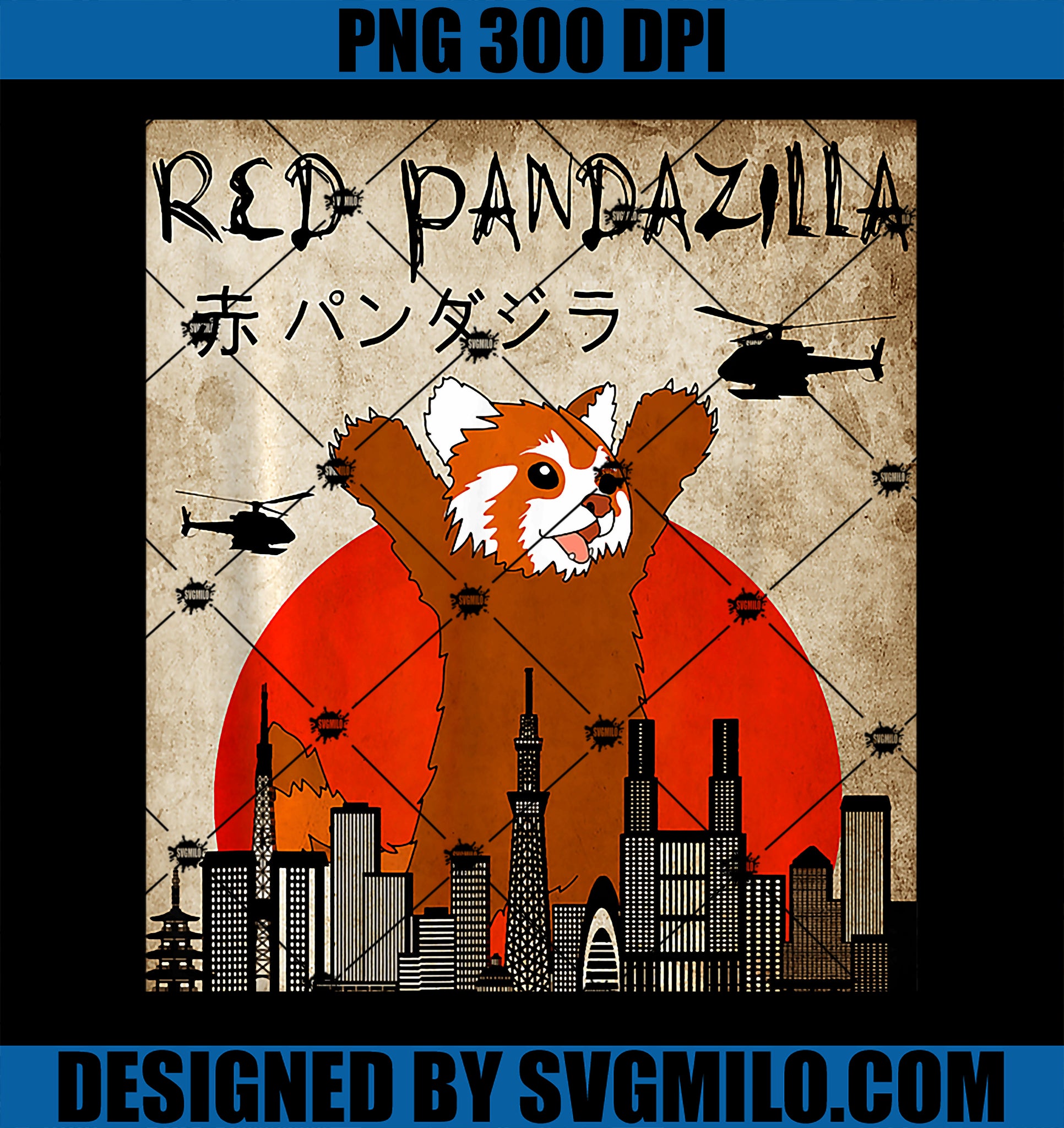Funny Red Pandazilla PNG