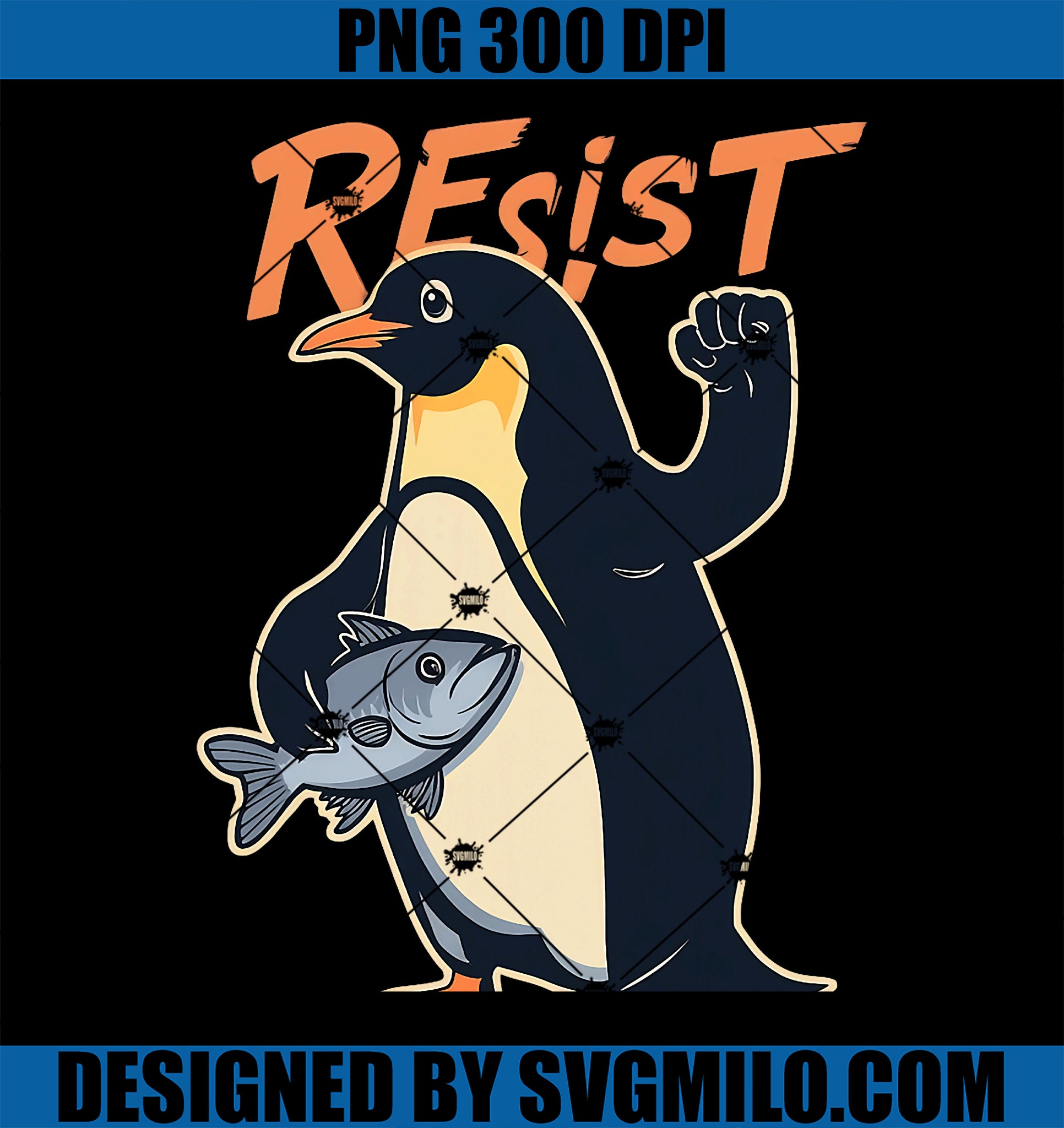 Funny Resist PNG, Penguin Activism Protest Against Tariffs PNG
