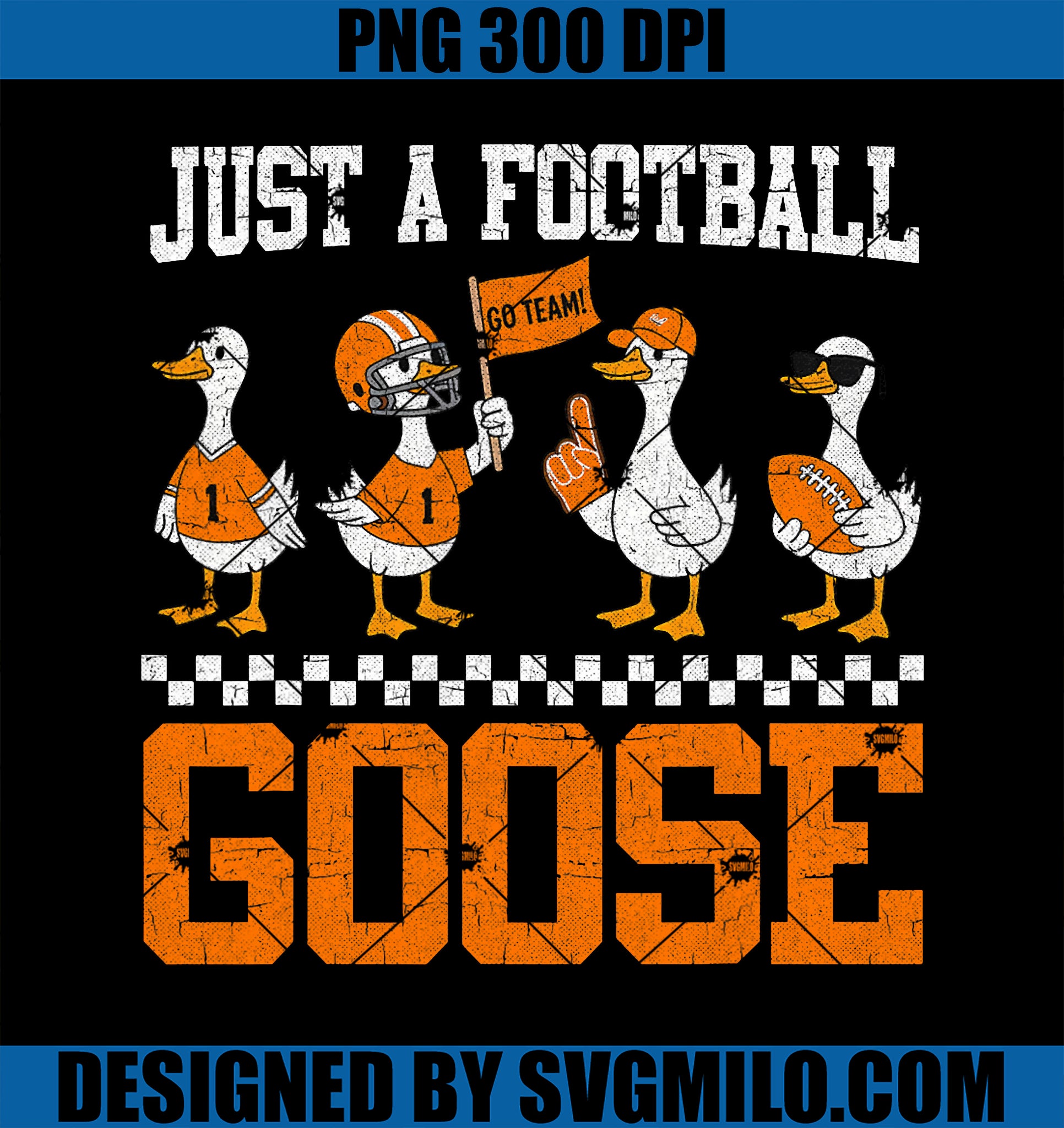Funny Silly Goose Duck Football Fall PNG, Football Game Day Cheer PNG