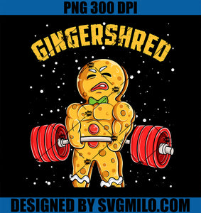 Gingershred Funny PNG, Gingerbread Man Gym Bodybuilding Christmas PNG