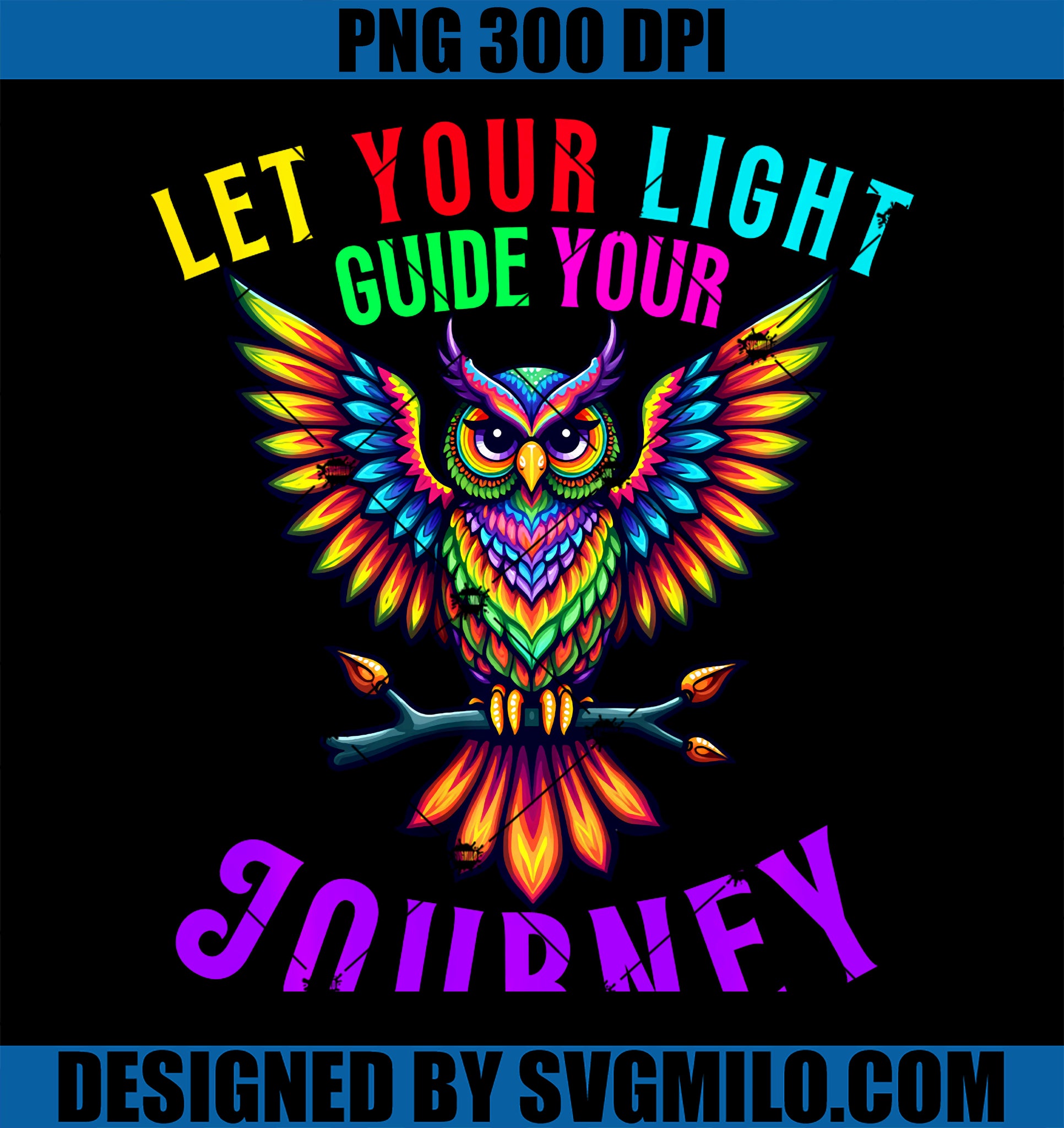 Groovy Owl Journey PNG, Let Your Light Guide Your Journey PNG