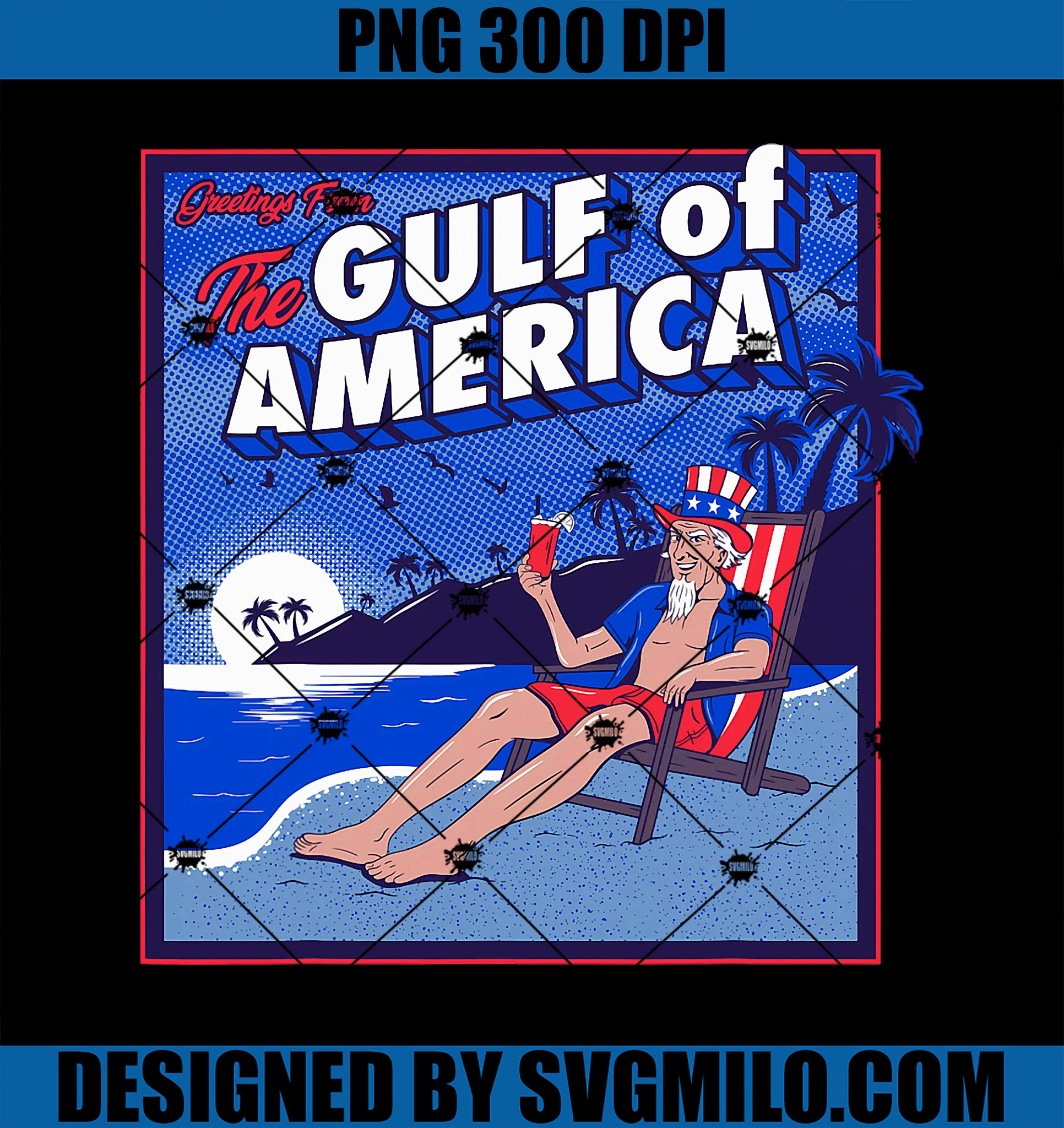 Gulf Of Usa America PNG, Greeting from the Patriotic Gulf PNG