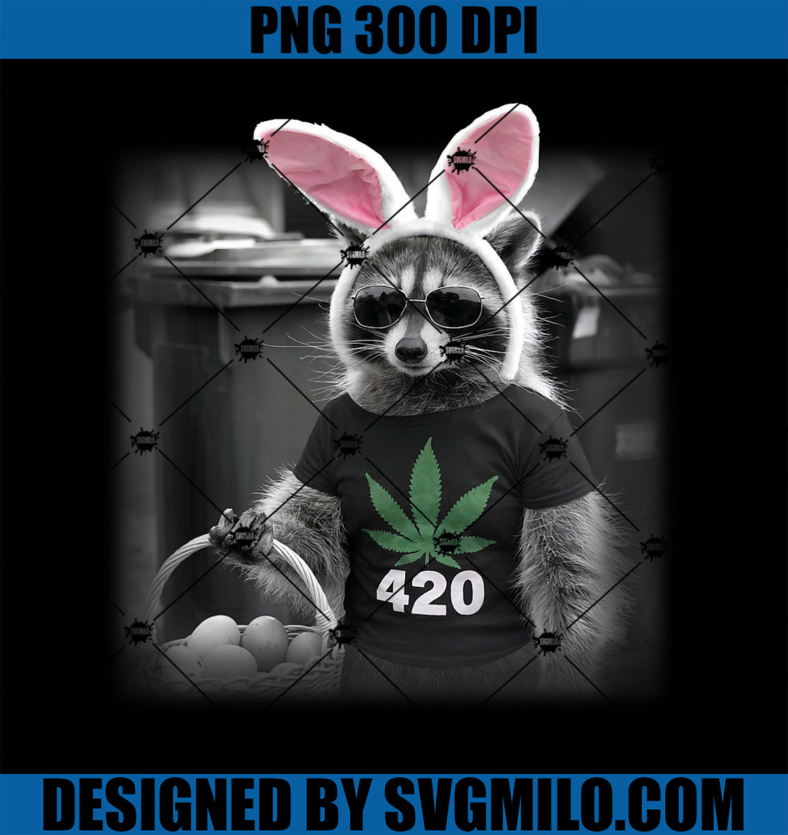 Happy420EasterRaccoonPNG_BunnyMarijuanaWeedCannabisPNGcopy_1200x1200 ...