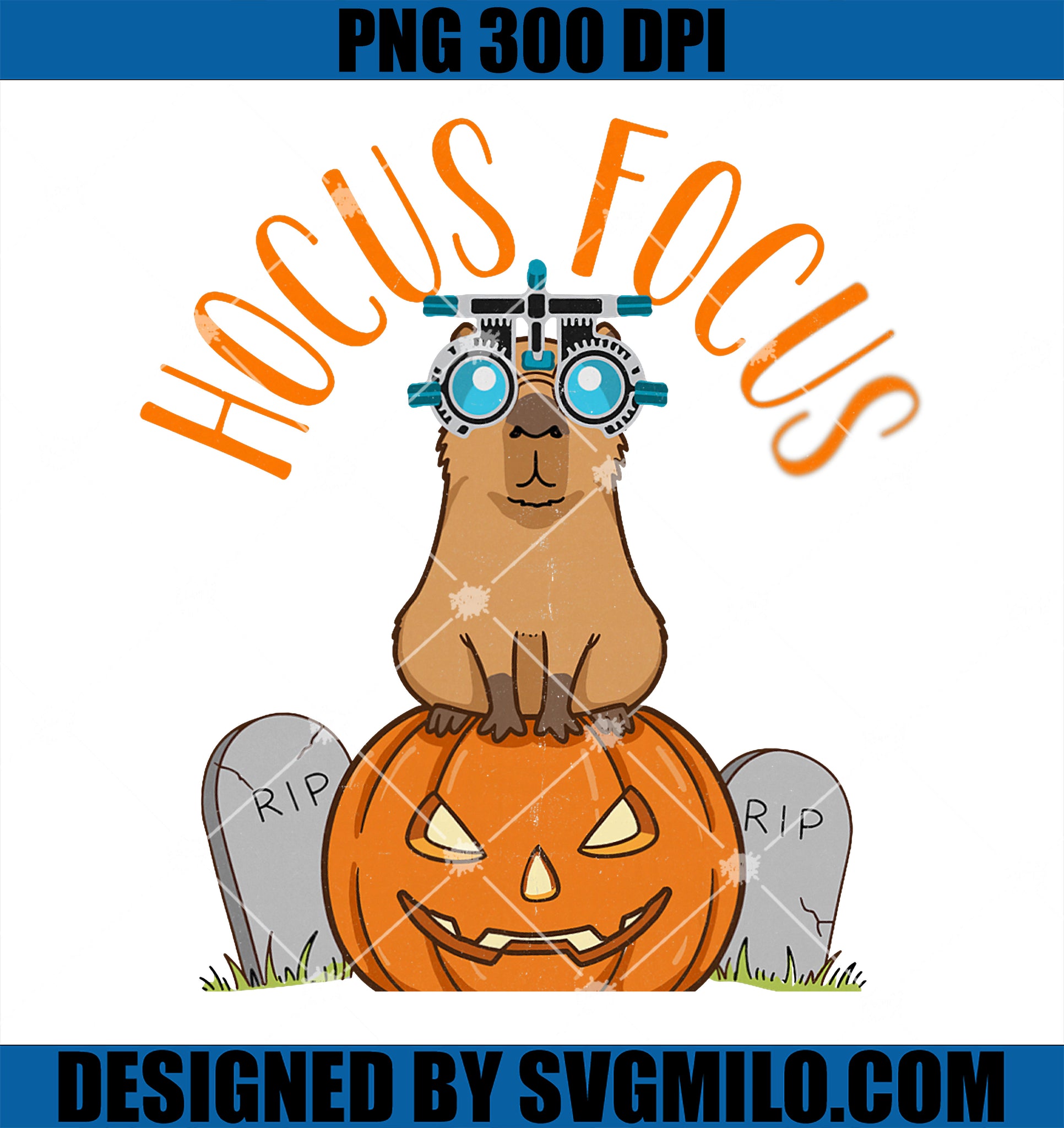 Hocus Focus Optometry PNG, Halloween Optometrist Doctor Capybara PNG