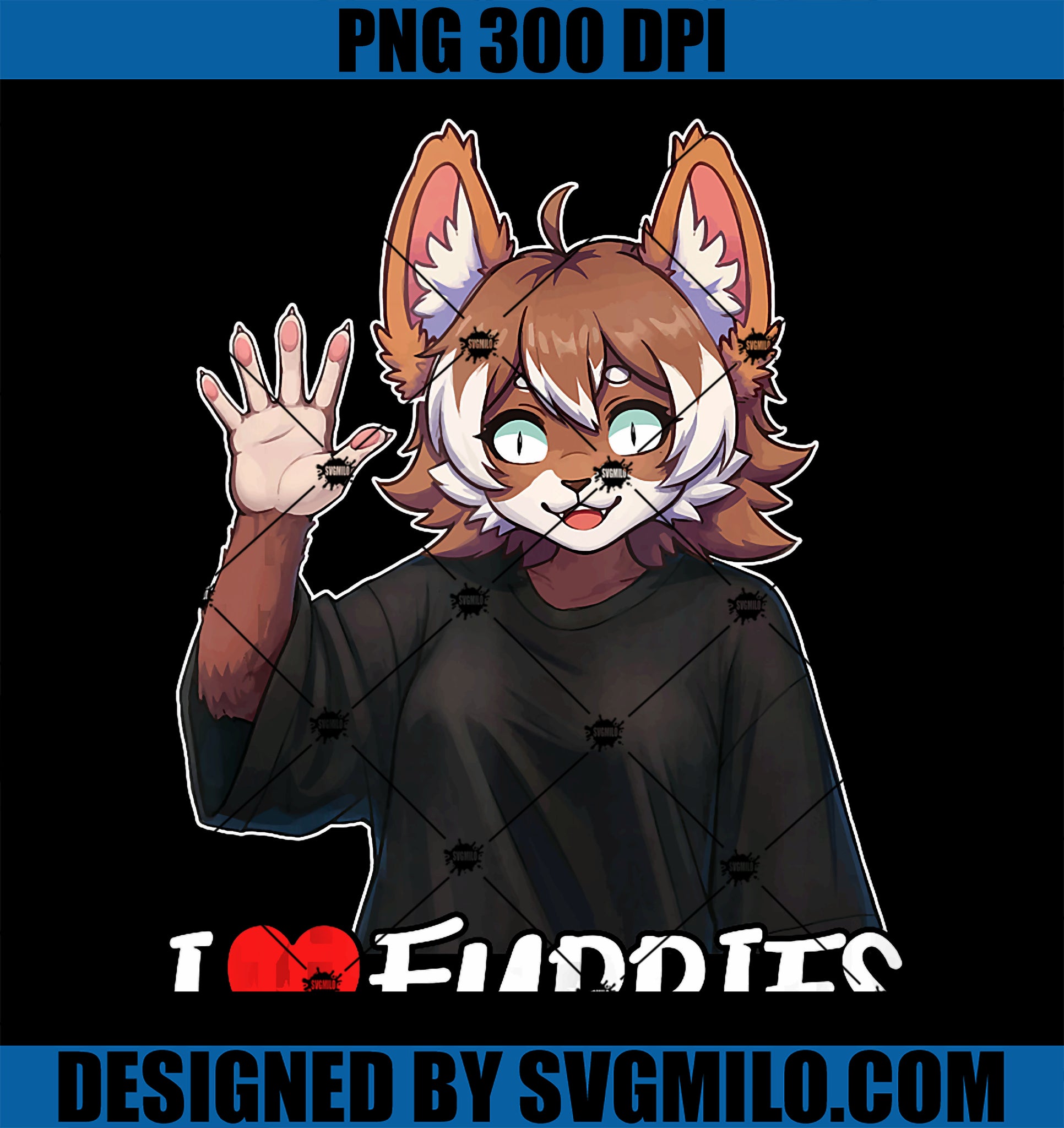 I Heart Furries Love PNG, Furry Alter Kin Otherkin Therian PNG