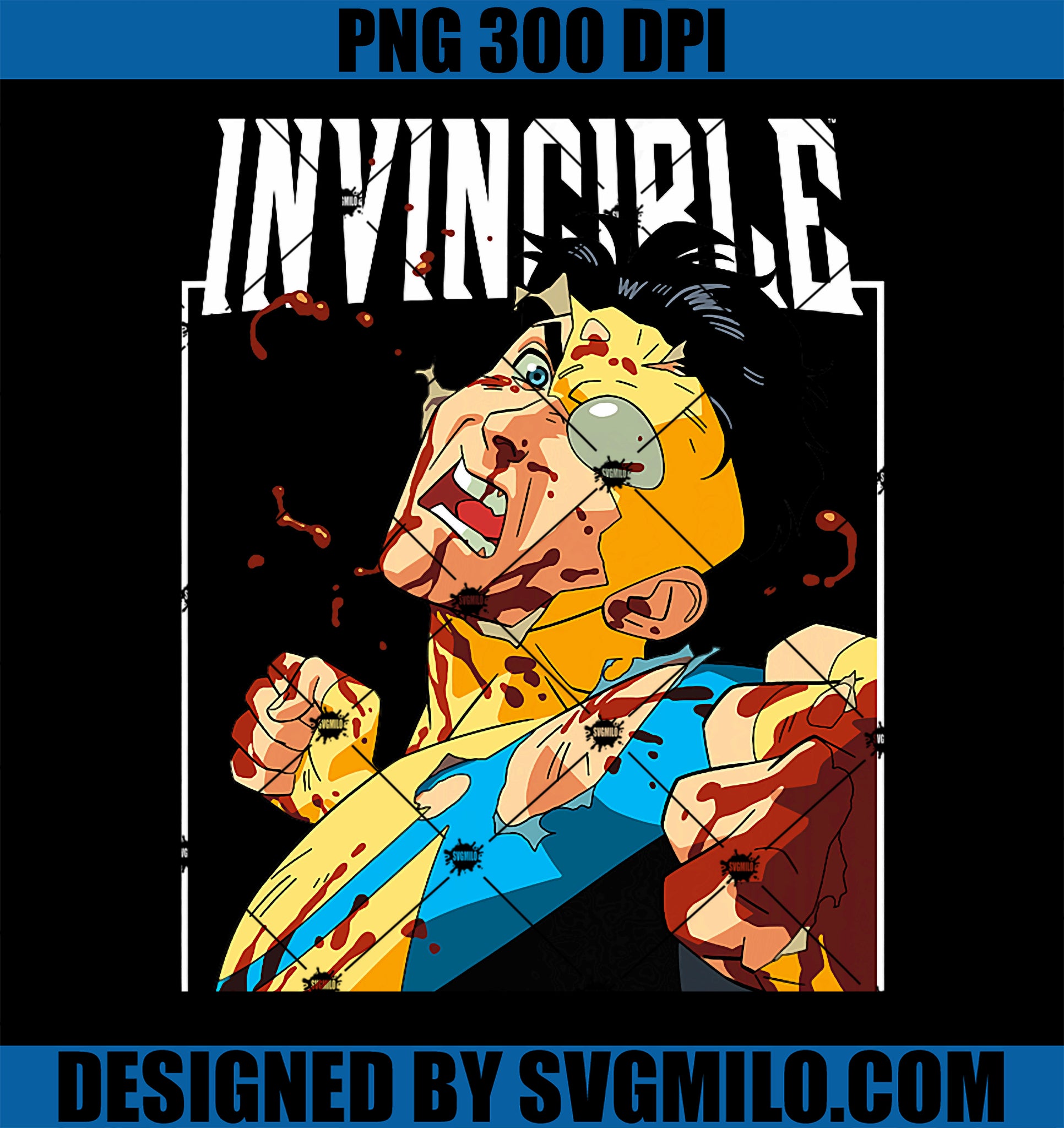 Invincible PNG, Battle Damaged Mark Character Logo PNG
