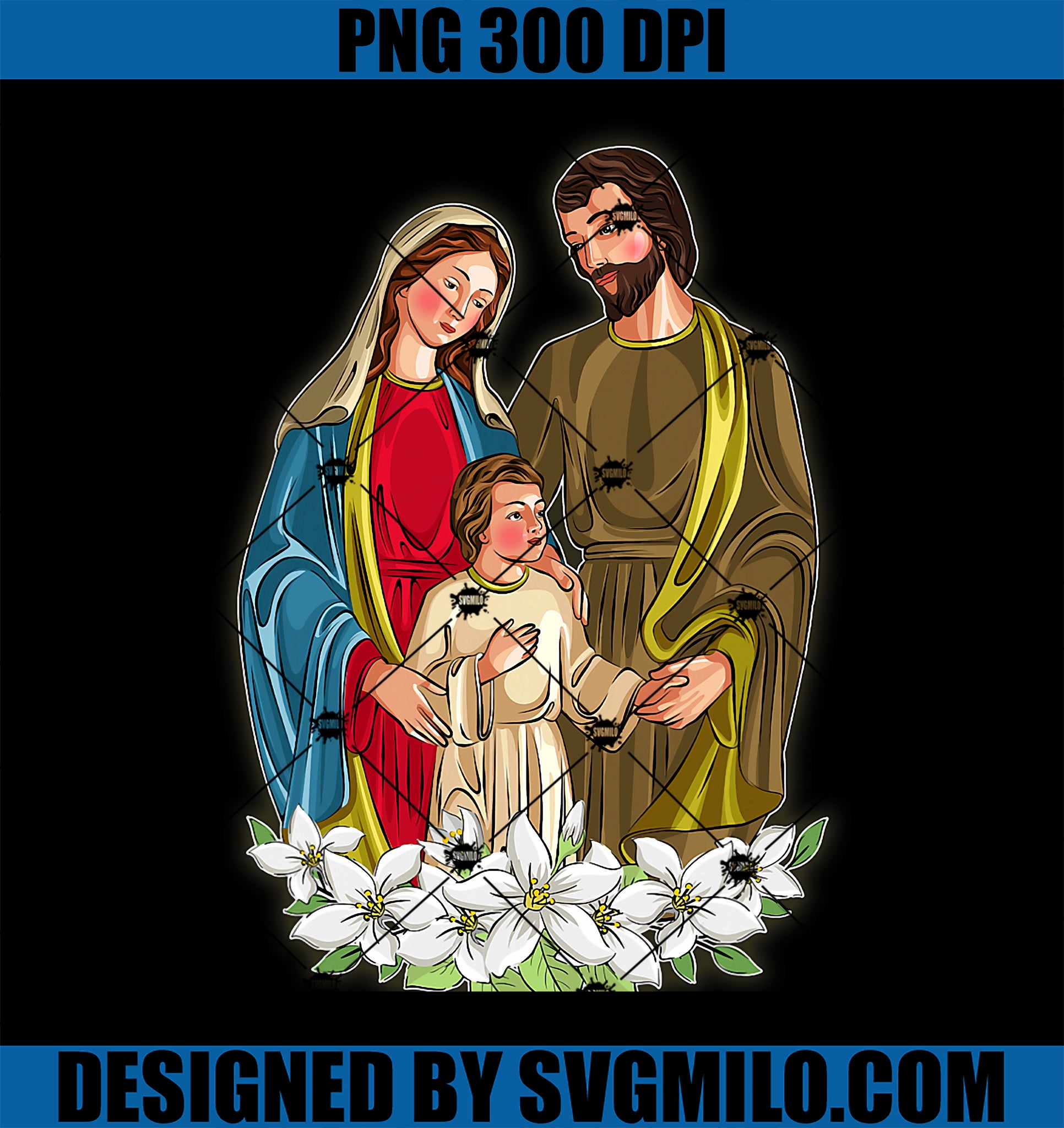 Jesus PNG, Virgin Mary and St. Joseph PNG