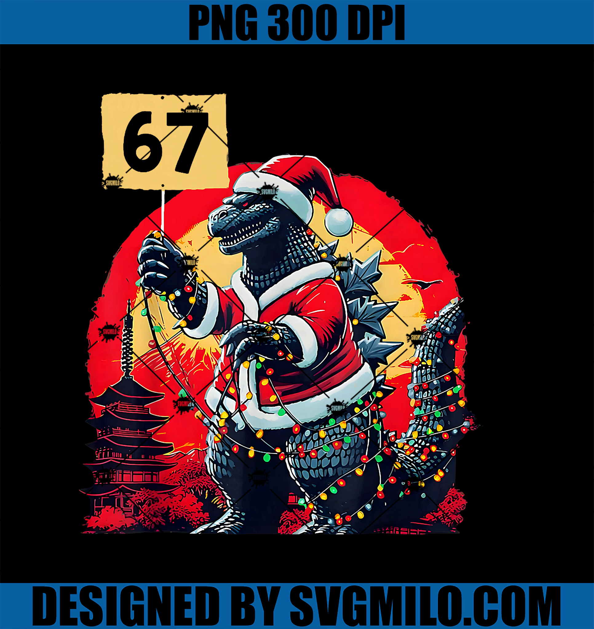 Kaiju Christmas 67 Santazilla PNG, Japanese Monster Dinosaur PNG